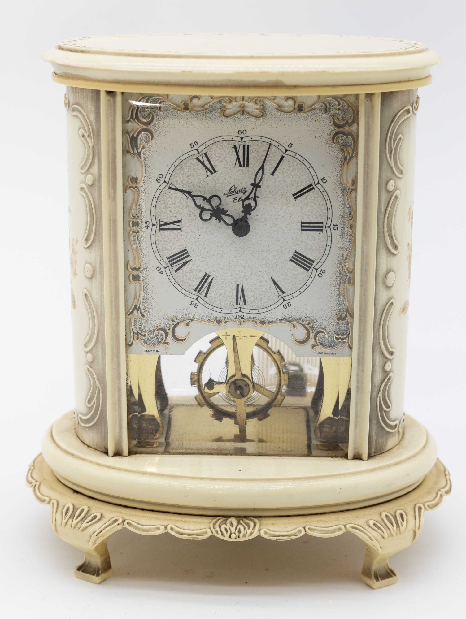 Vintage Rare Celluloid Schatz 8 Day Carriage Clock Battery Made In ...
