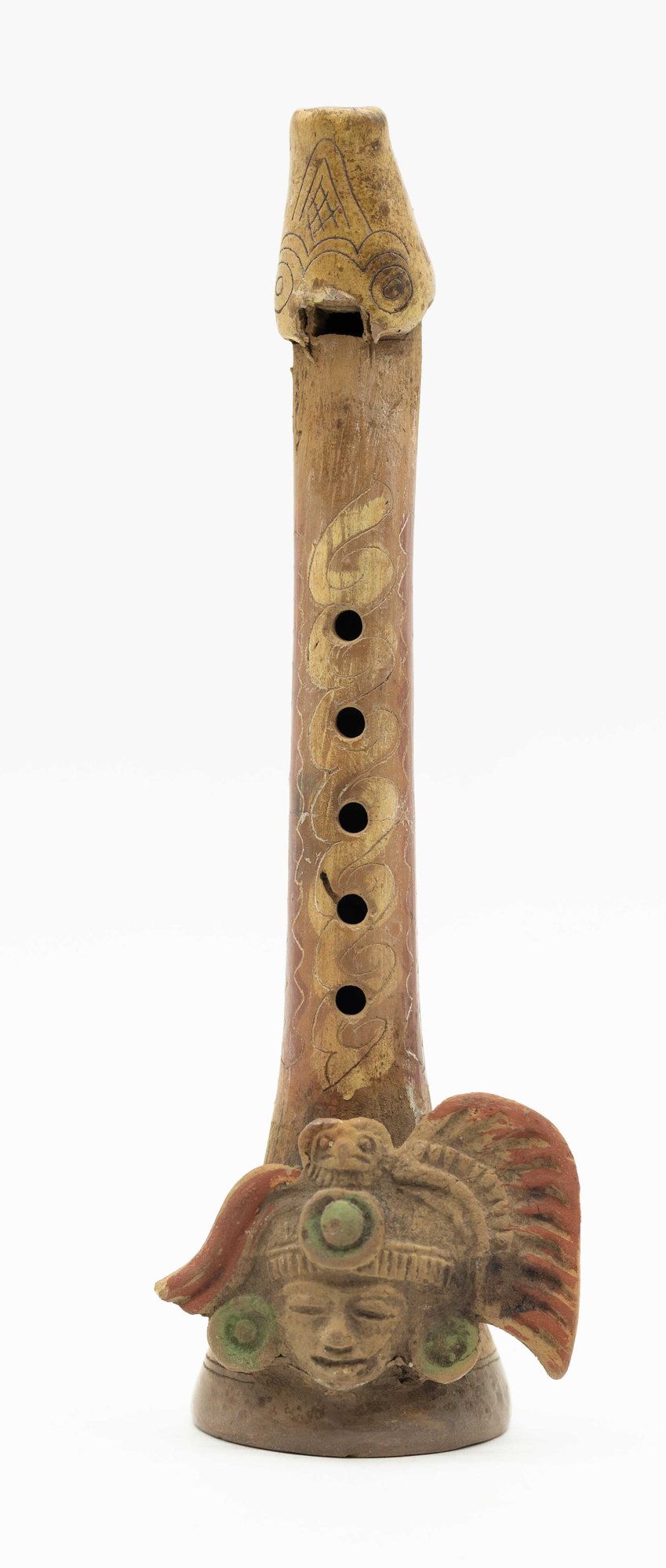 TG Mexican Traditional Musical Instrument Handmade Aztec/Mayan 5 Holes ...