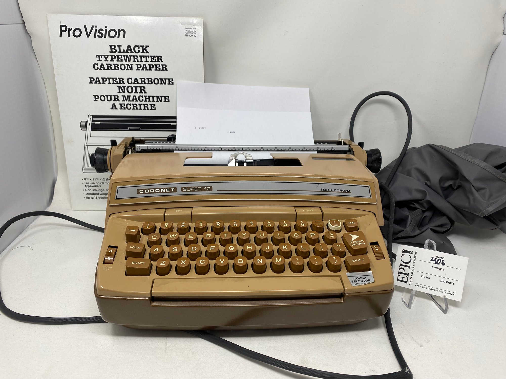 Lot 406 Vintage Smith-Corona Electric Typewriter, Model 6E - Classic ...