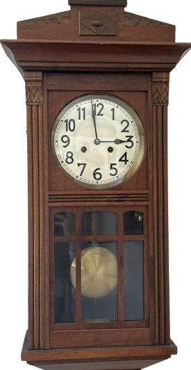 Antique German Pendulum Wall Clock With Gong And Key #52706 ...