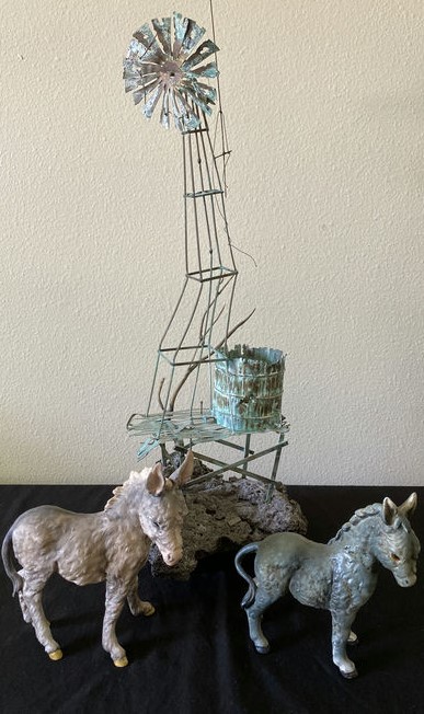 Vintage Ceramic Donkey Figurines Blue One Is Kaiser, With Turquoise ...