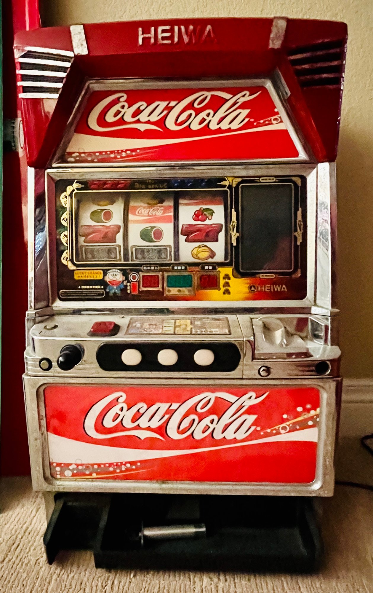 Vintage CocaC Ola Slot Machine - HEIWA - Working With Key! - 39" Tall X ...