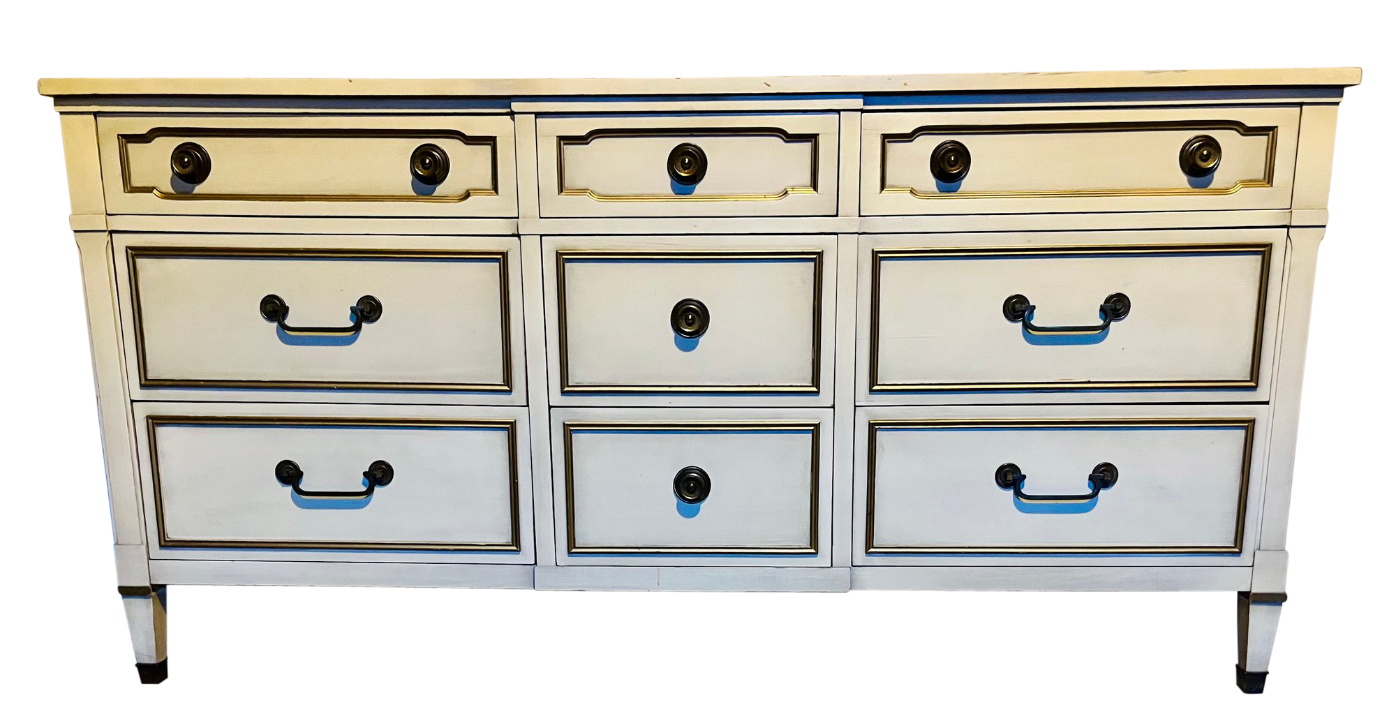 Drexel Mid-century Cream Painted Dresser With Mirror Attachment #179648 ...