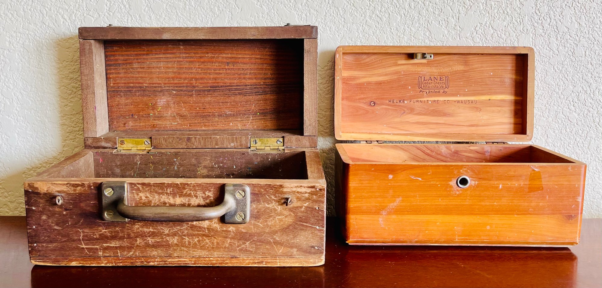 Vintage Duo Of Wooden Boxes #177849 | Auctionninja.com