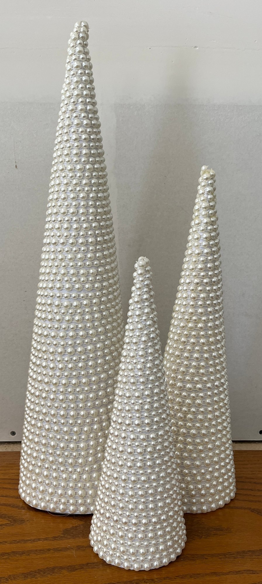 Tall Trio Of Decorative Pearl Cones - Bumpy Tapered Texture #195965 ...