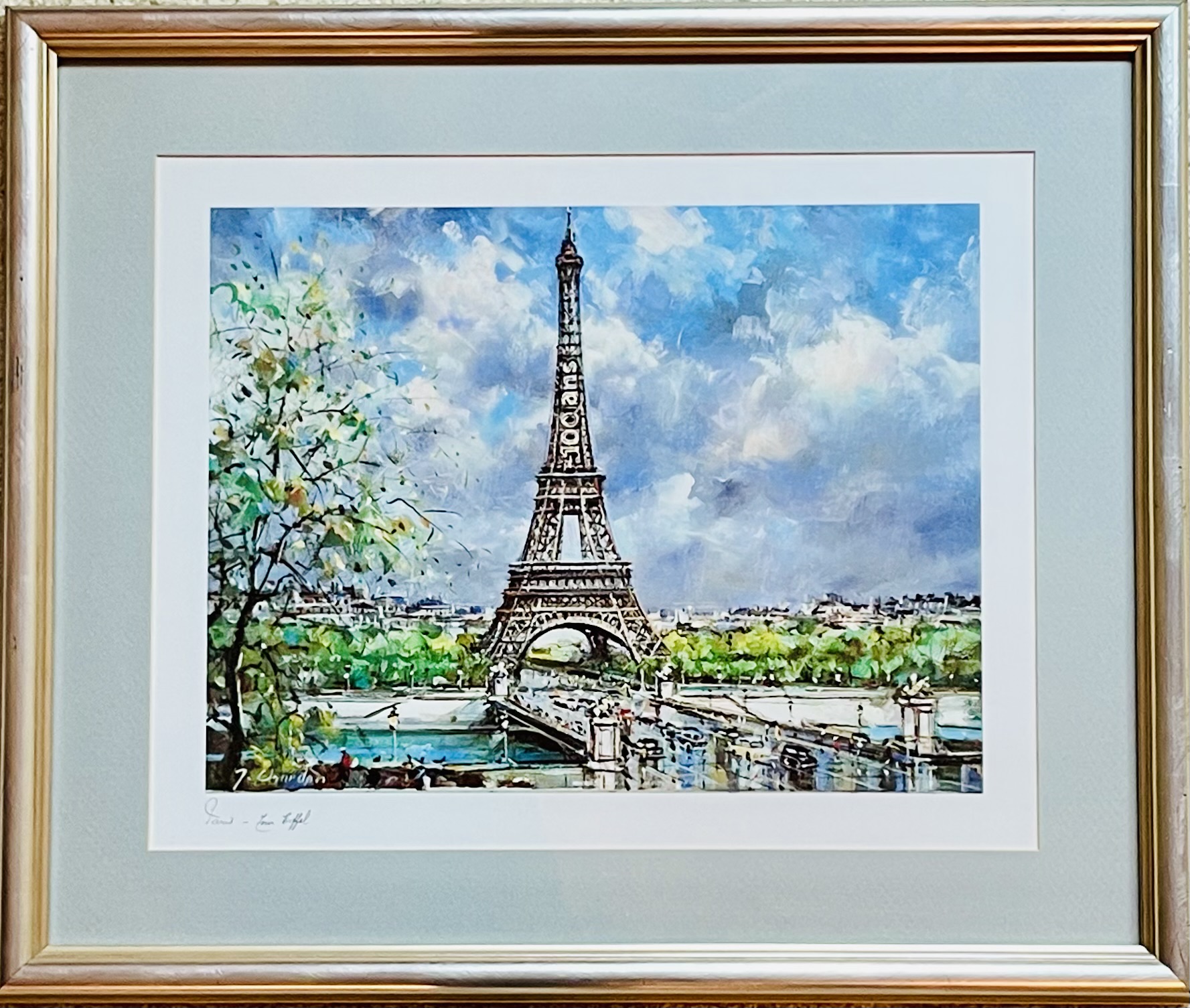 J. Chardon Signed Paris Tour Eiffel Print #173093 | Auctionninja.com