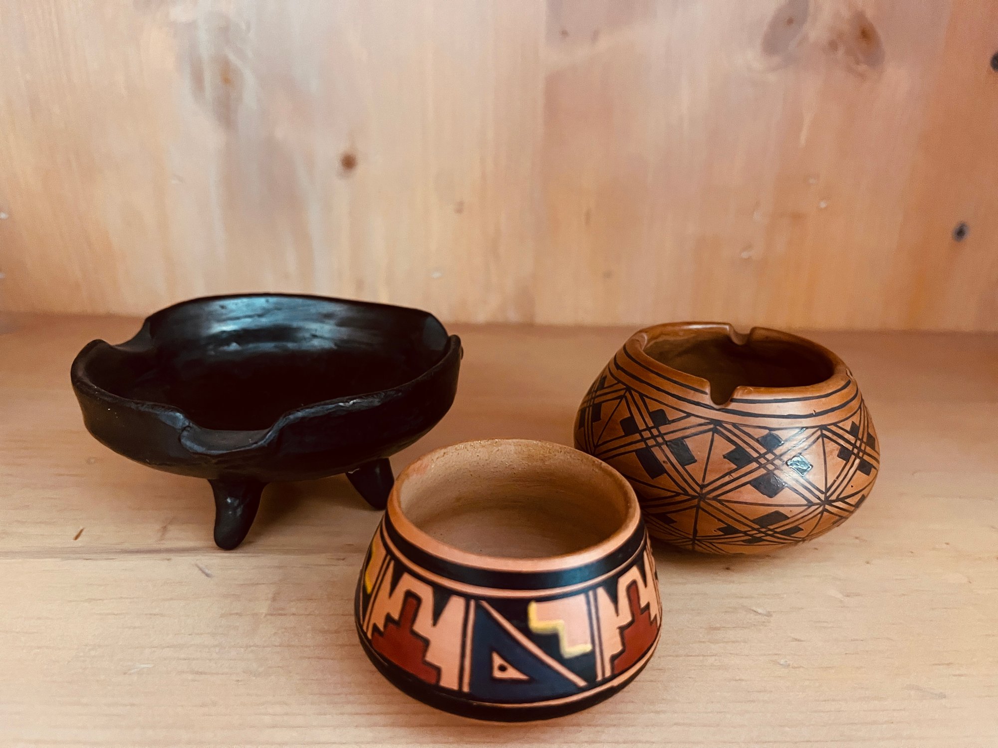 Trio Of Small Terracotta, Clay, And Natural Pots #181969 | Auctionninja.com