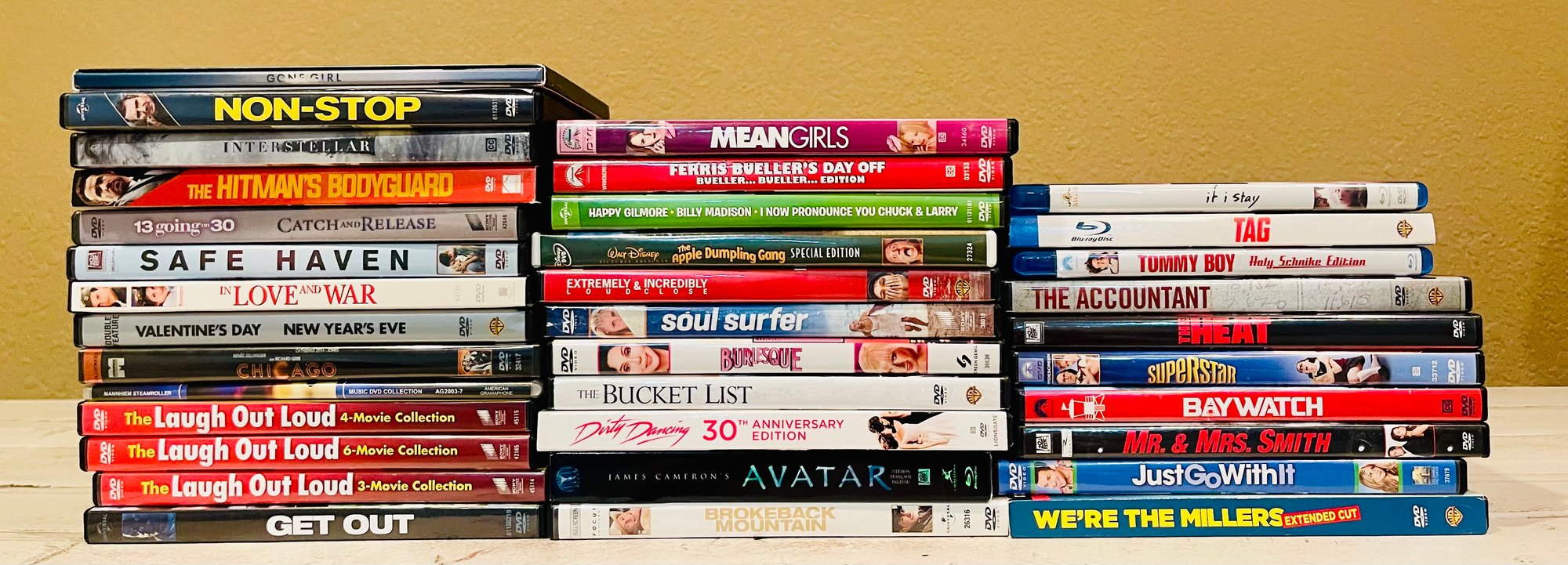 Grouping Of DVDs Including Mean Girls, NON-Stop, Dirty Dancing & More ...