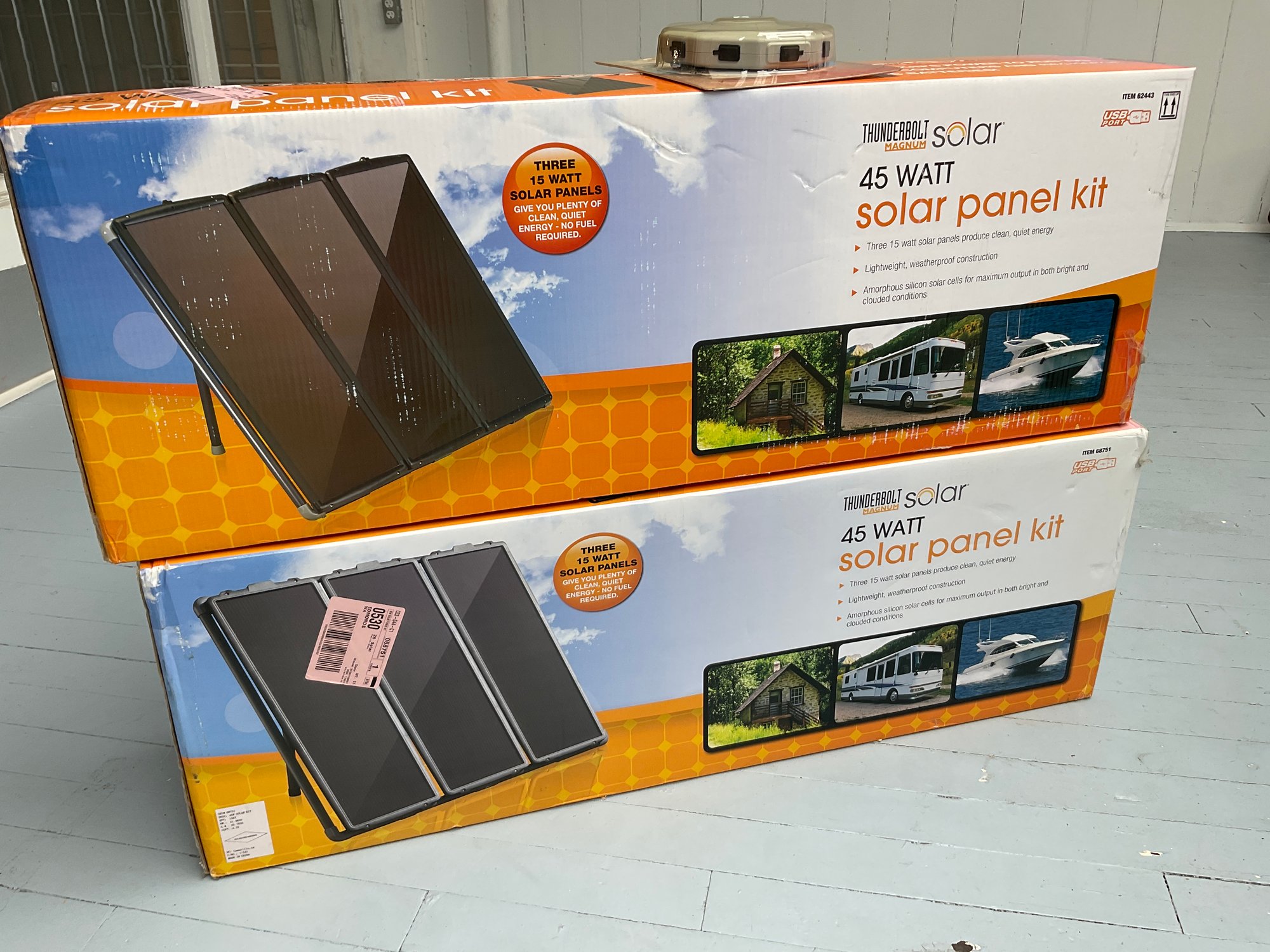70 Two Sets Of Thunderbolt Magnum 45 Watt Solar Panel Kits ...