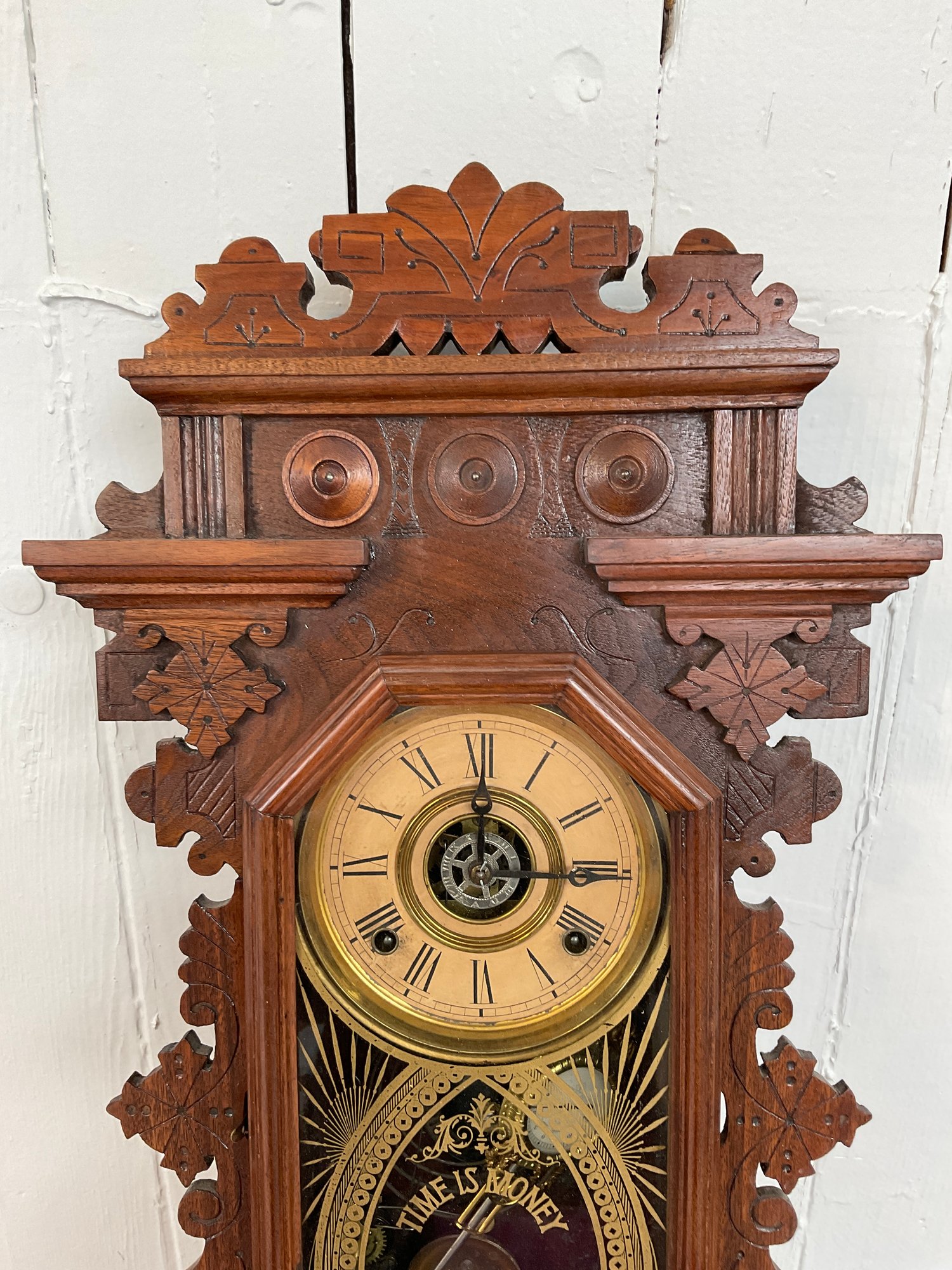 90 Antique Ansonia Clock Co/the E. Ingraham Co. Bristol Conn Wall ...