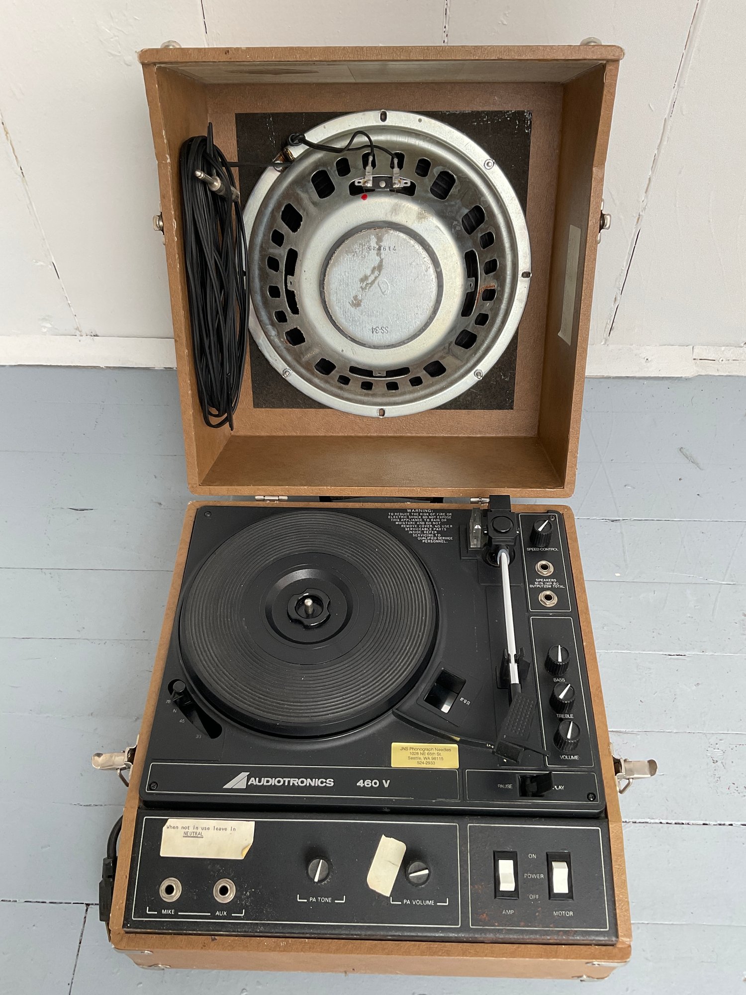 195 Vintage Audiotronics 460V Turntable Vinyl Record Player #3949 ...