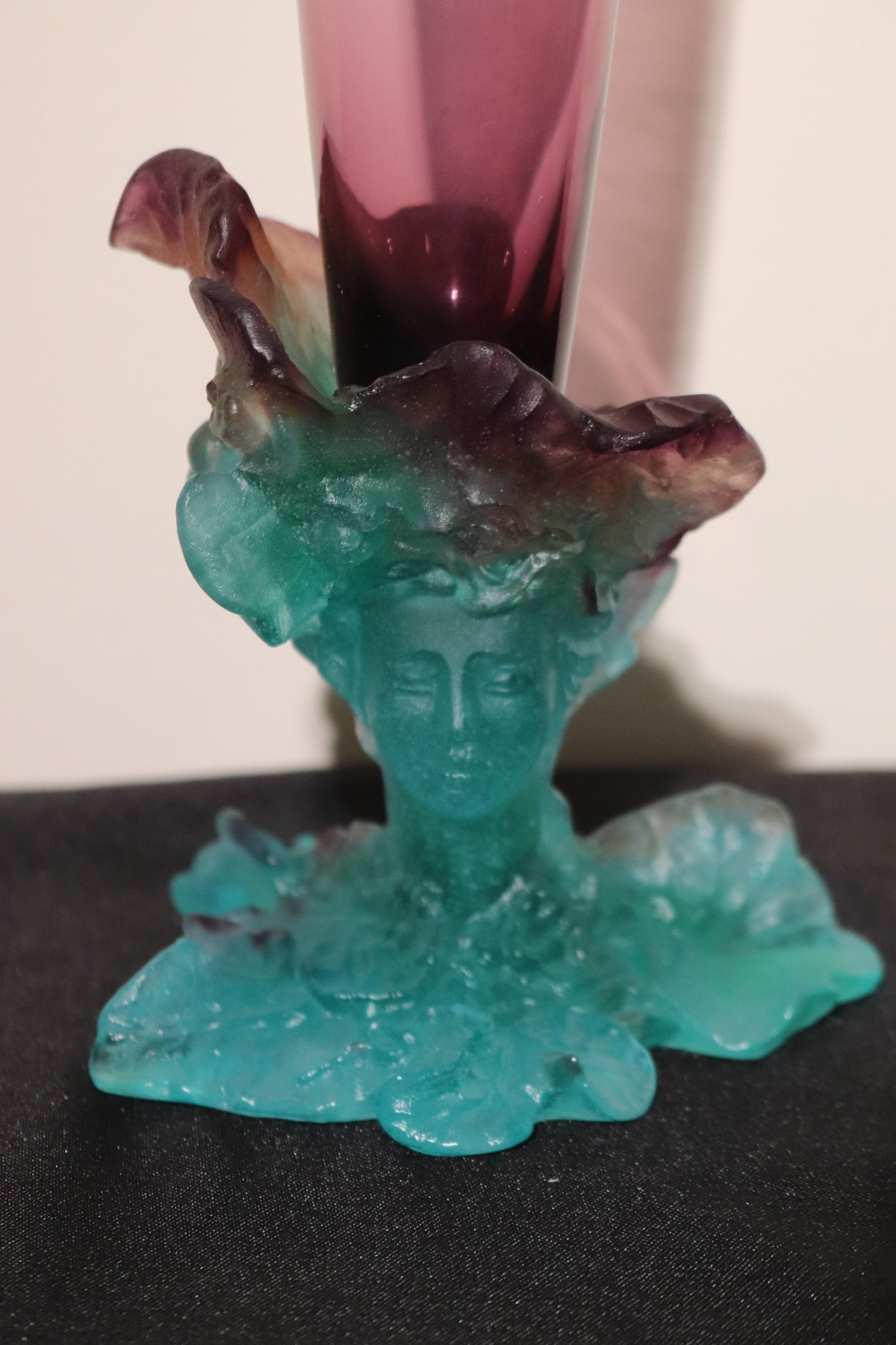 Daum Bacchus Green Amethyst Vase Pate De Verre. #44340 | Auctionninja.com