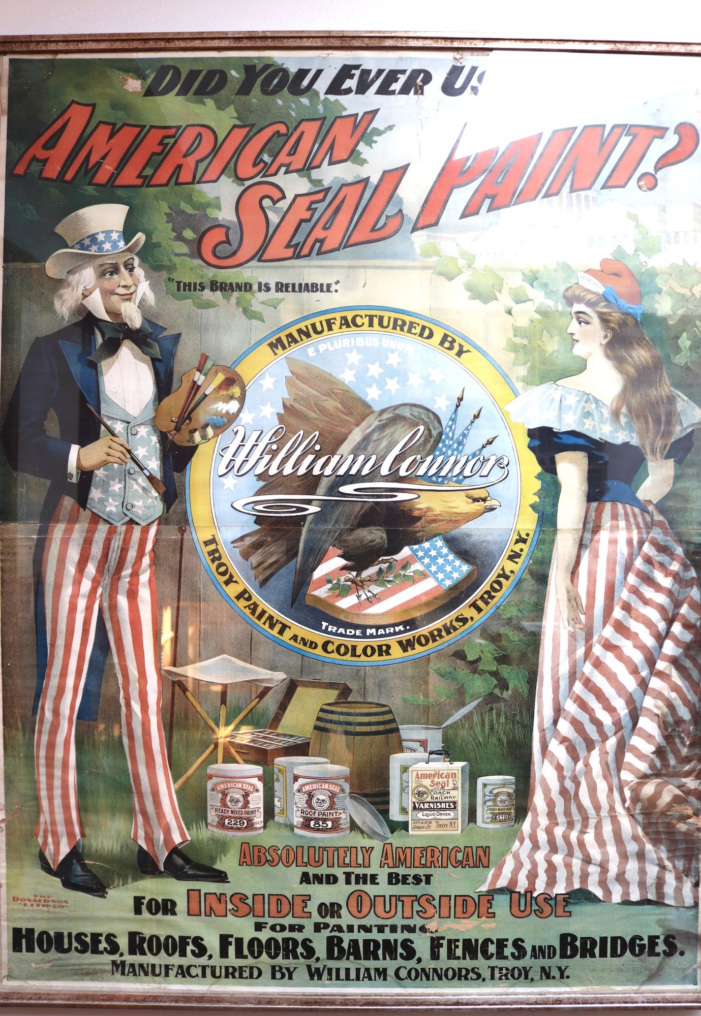 Antique American Seal Paint Advertising Poster Manufactured By Troy ...