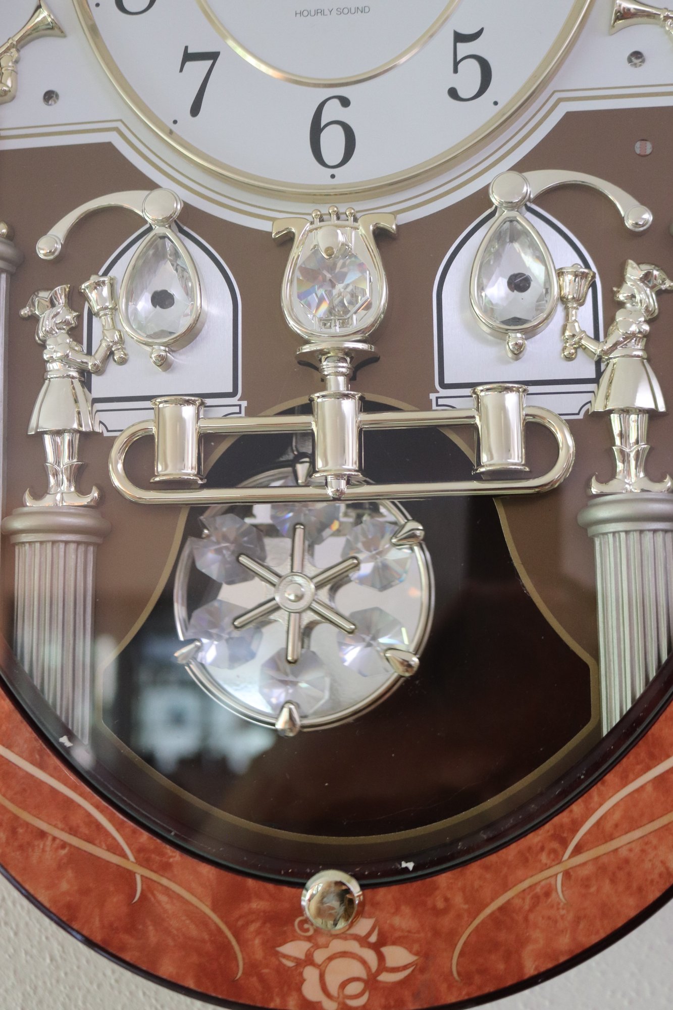 Vintage Small World Rhythm Hourly Sound Wall Clock With Inlaid Accents ...