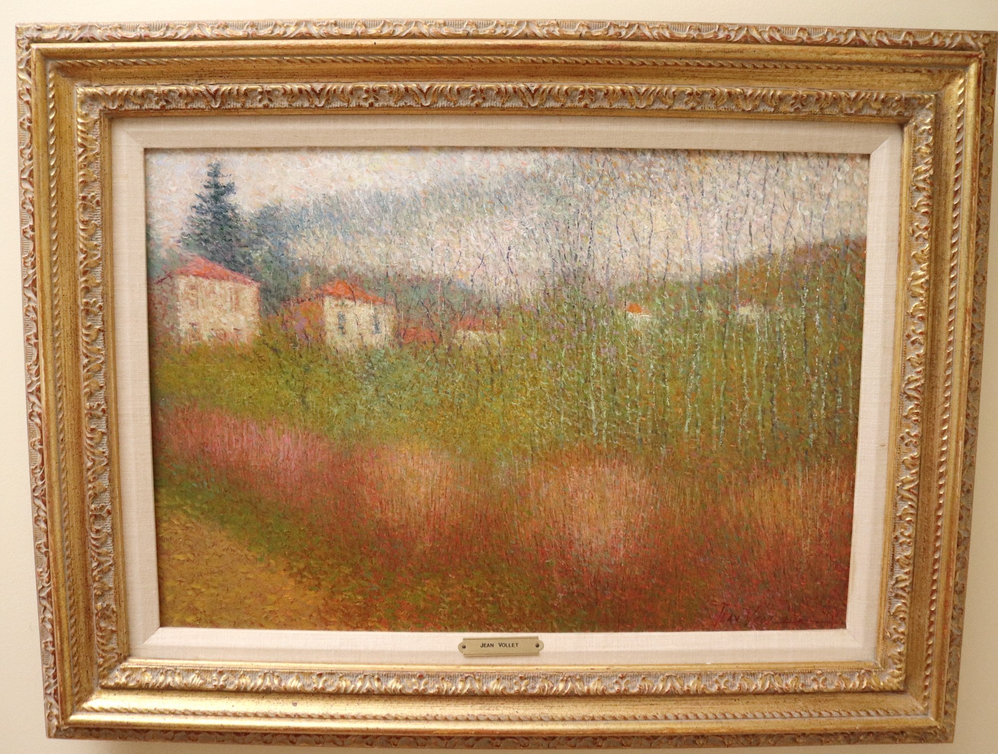 Jean Vollet Signed Oil Painting On Canvas Of Autumn Landscape With ...