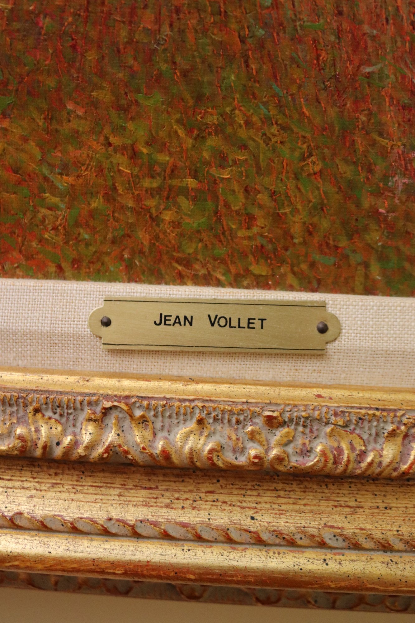 Jean Vollet Signed Oil Painting On Canvas Of Autumn Landscape With ...