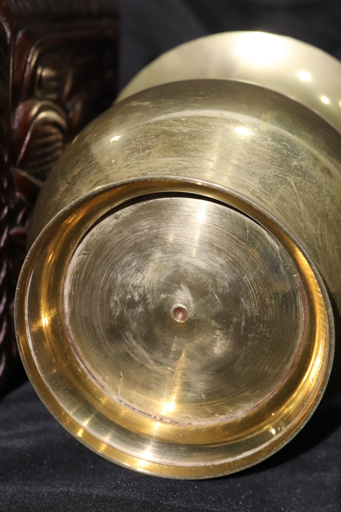 Includes A Brass Spittoon And Hand Carved Folk Art Wood Box That Opens ...