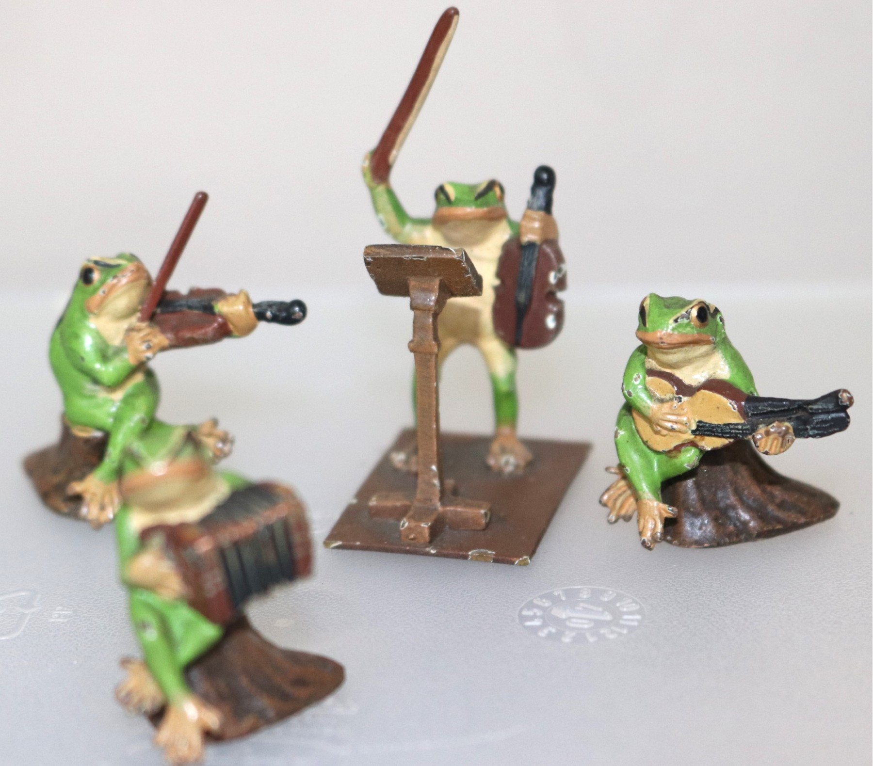 Miniature Vienna Bronzes Featuring 4-piece Frog Band With Cold Painted ...