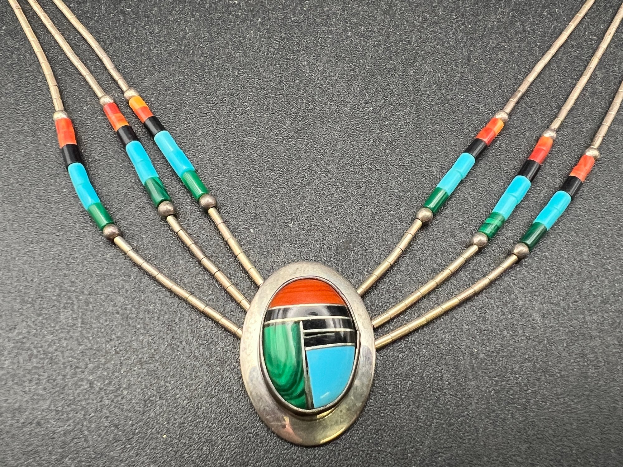 Sterling Silver Native American Liquid Silver Turquoise, Coral ...