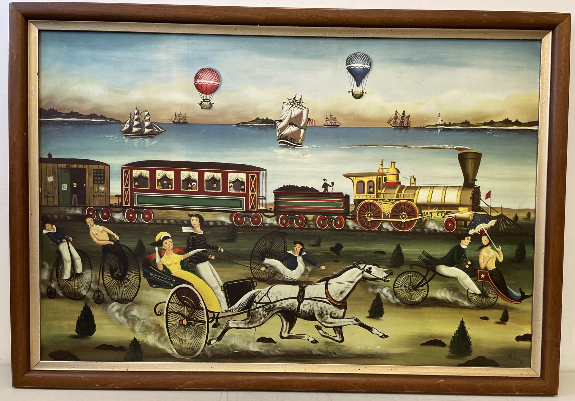 RALPH CAHOON Cape Cod Artist Signed THE RACE Lithograph-Framed #9910 ...