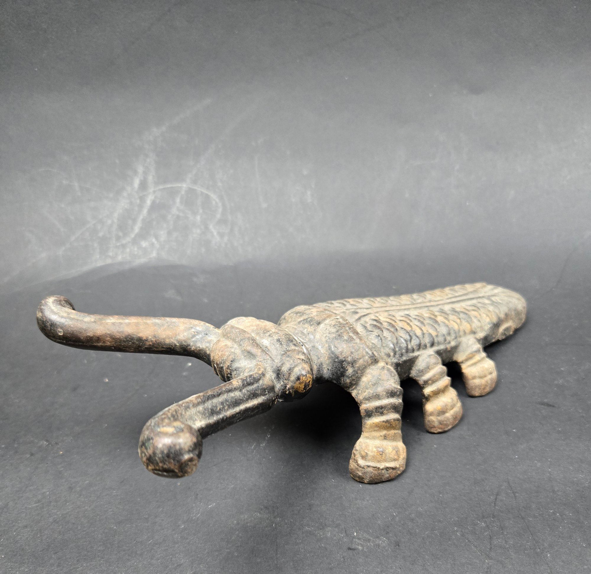 VINTAGE Iron BEETLE SCARAB BOOT JACK SHOE PULL DOORSTOP BUG DECOR 10 In ...