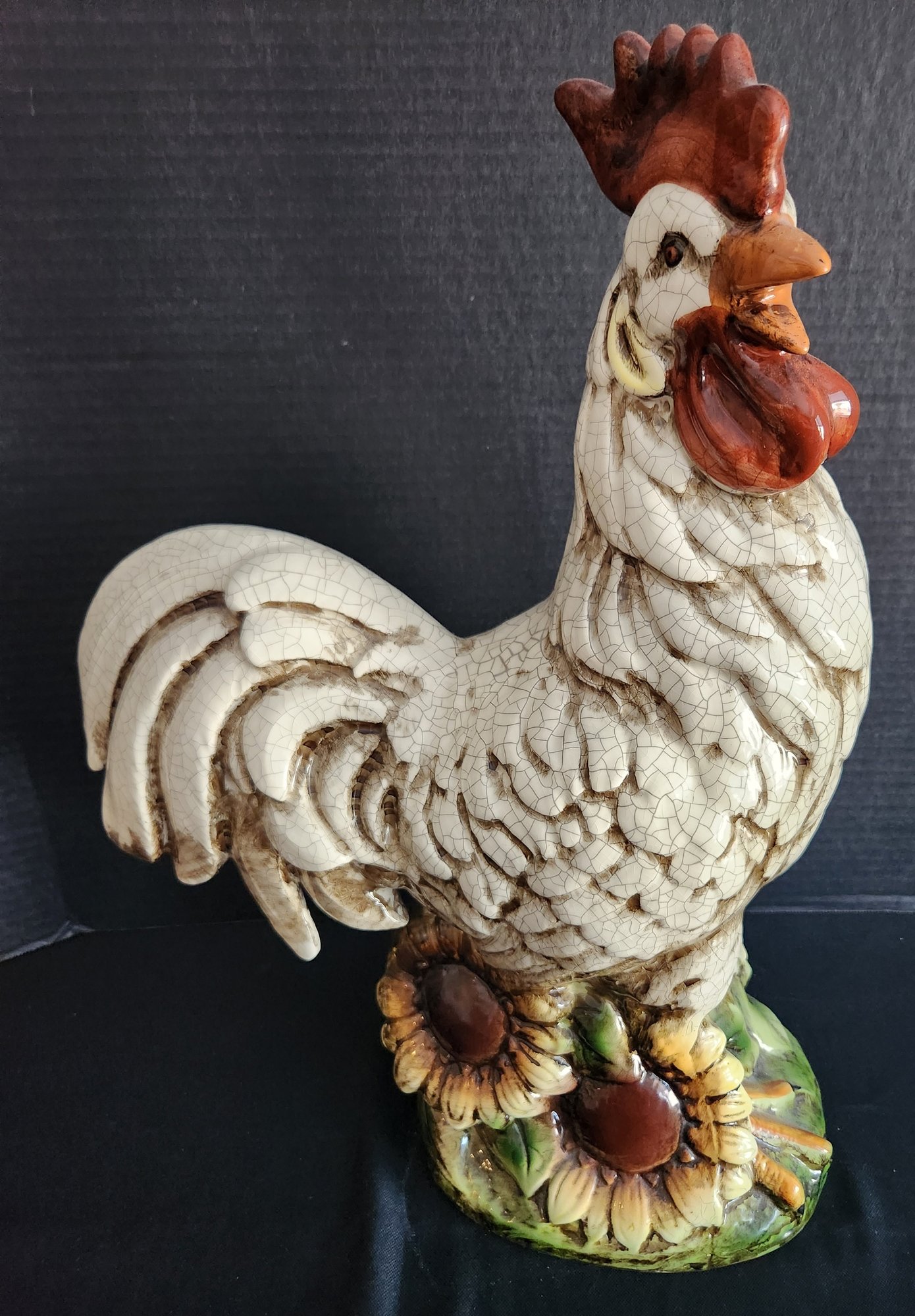 19" Tall Ceramic Rooster, Kitchen Chicken Decor #8374 | Auctionninja.com