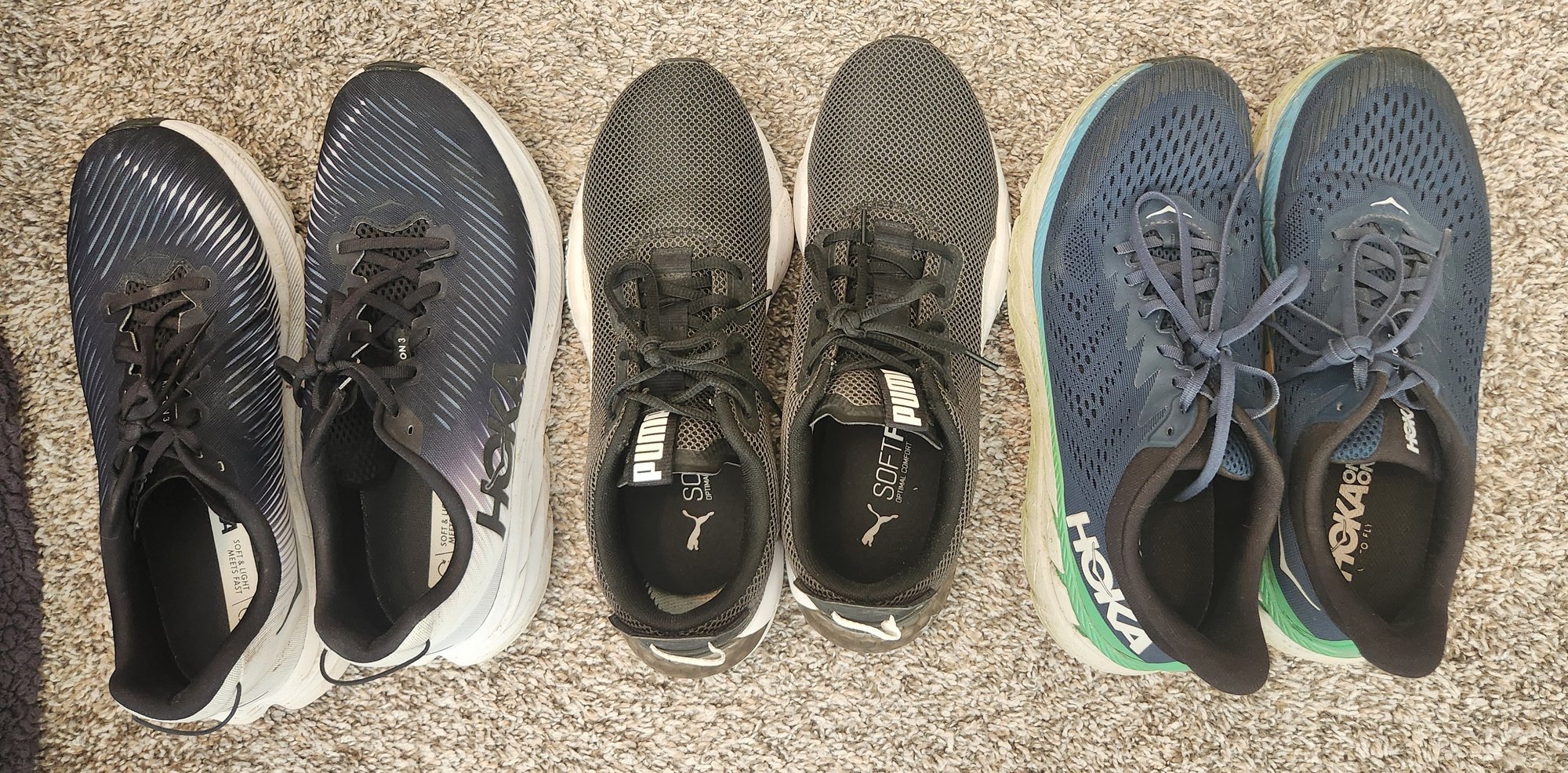 7 Prs Men's Shoes - Asics, Bahama, Izod, Puma Hoka, Khombu - Sizes 10 ...