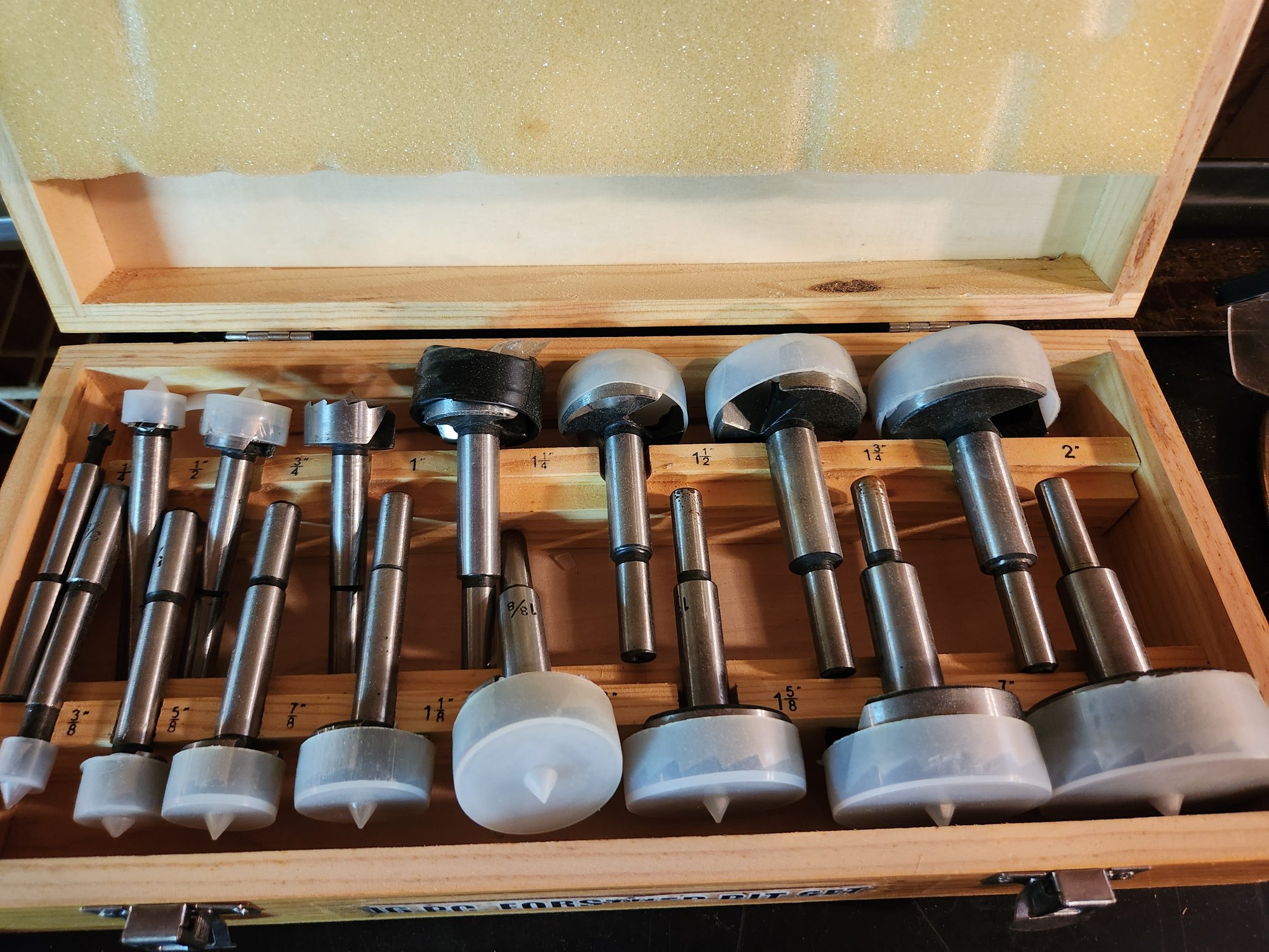 16 Pc. Forstner Bit Set In Wooden Box - DIY Tools, Bits, Garage ...