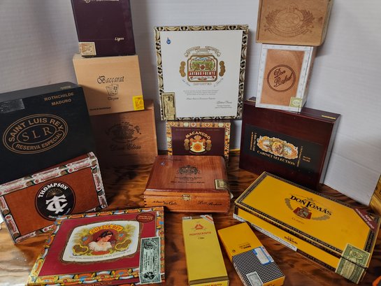 15 Cigar Boxes - 1 Handmade From Dominican Republic - Most Are Wooden ...