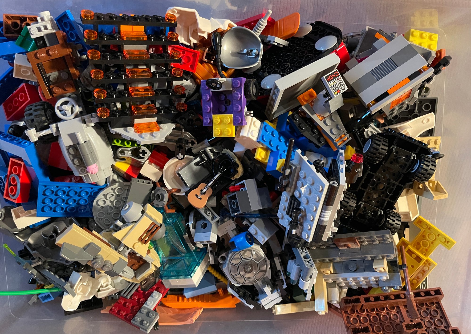 LEGOs Blocks And Pieces In Plastic Container - 5 Pounds Total Weight ...