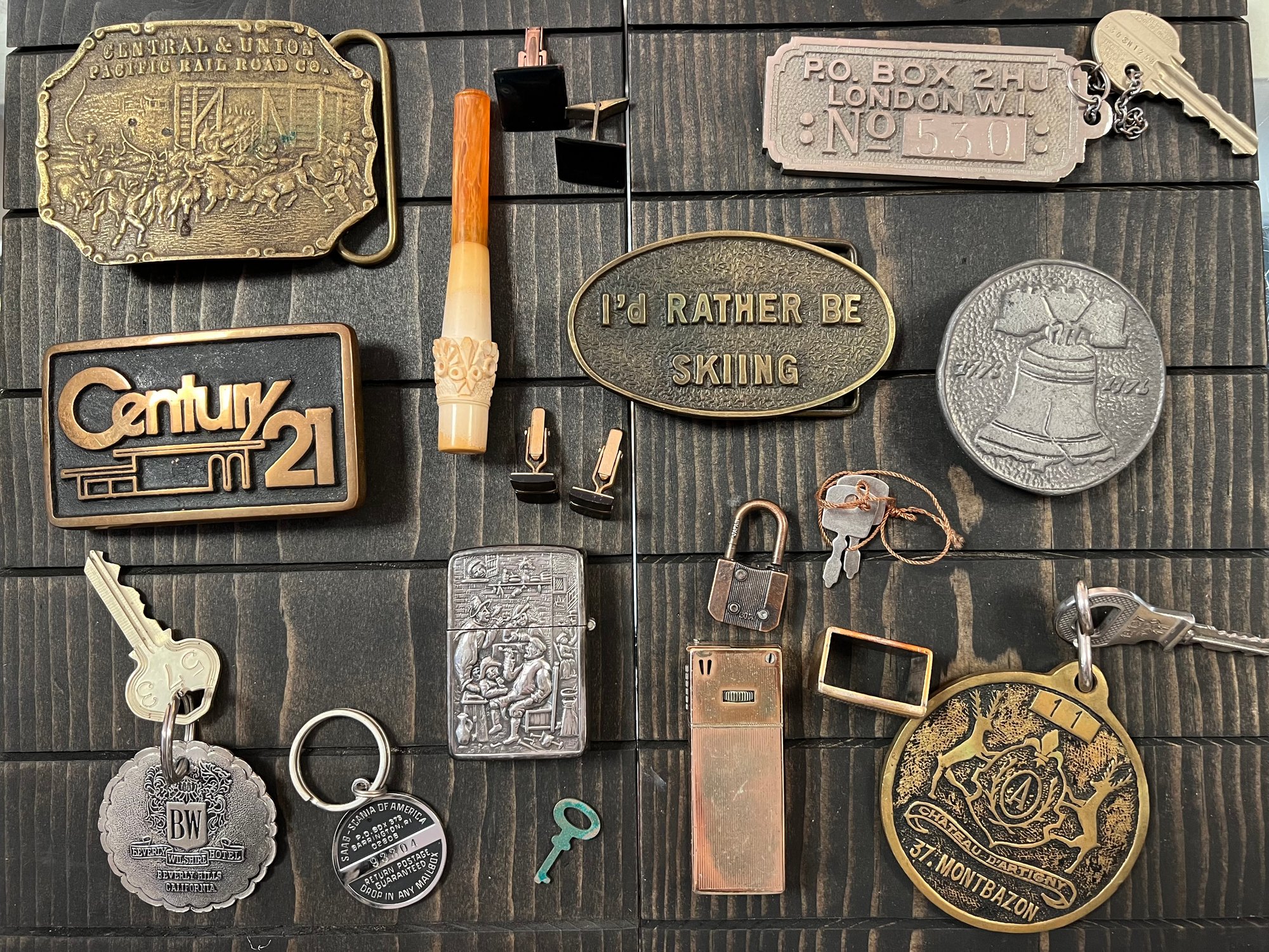 Vintage Brass Belt Buckles, Vibtage Sterling Silver Holland Lighter ...