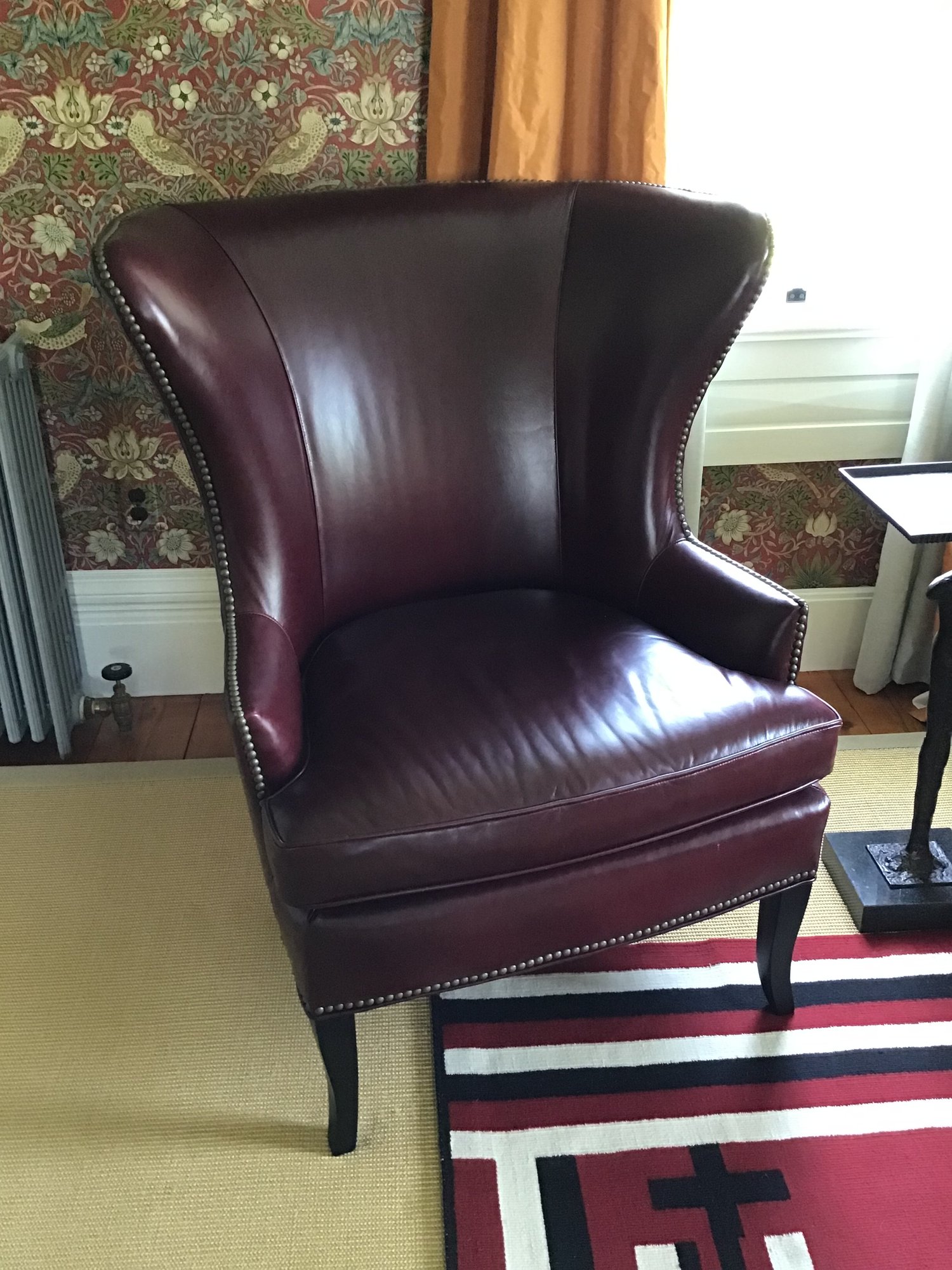 Mitchell Gold Leather Modern Wingback #1 #3140 | Auctionninja.com