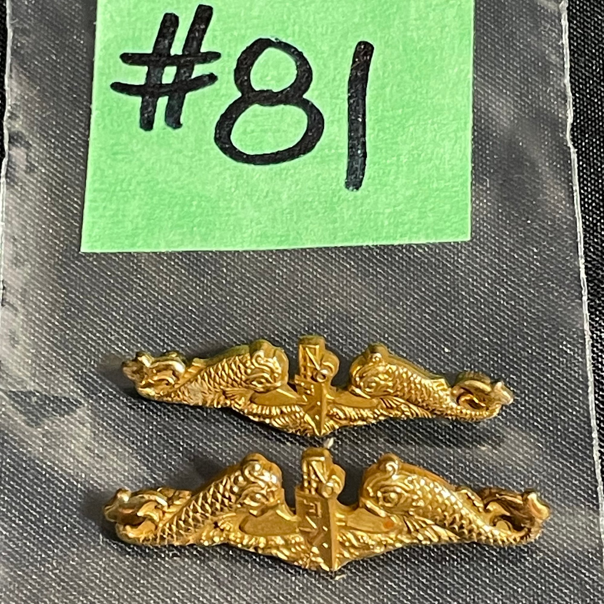 (2) U.S. Navy Submarine Officer Pins - Gold Filled Balfour #11879 ...