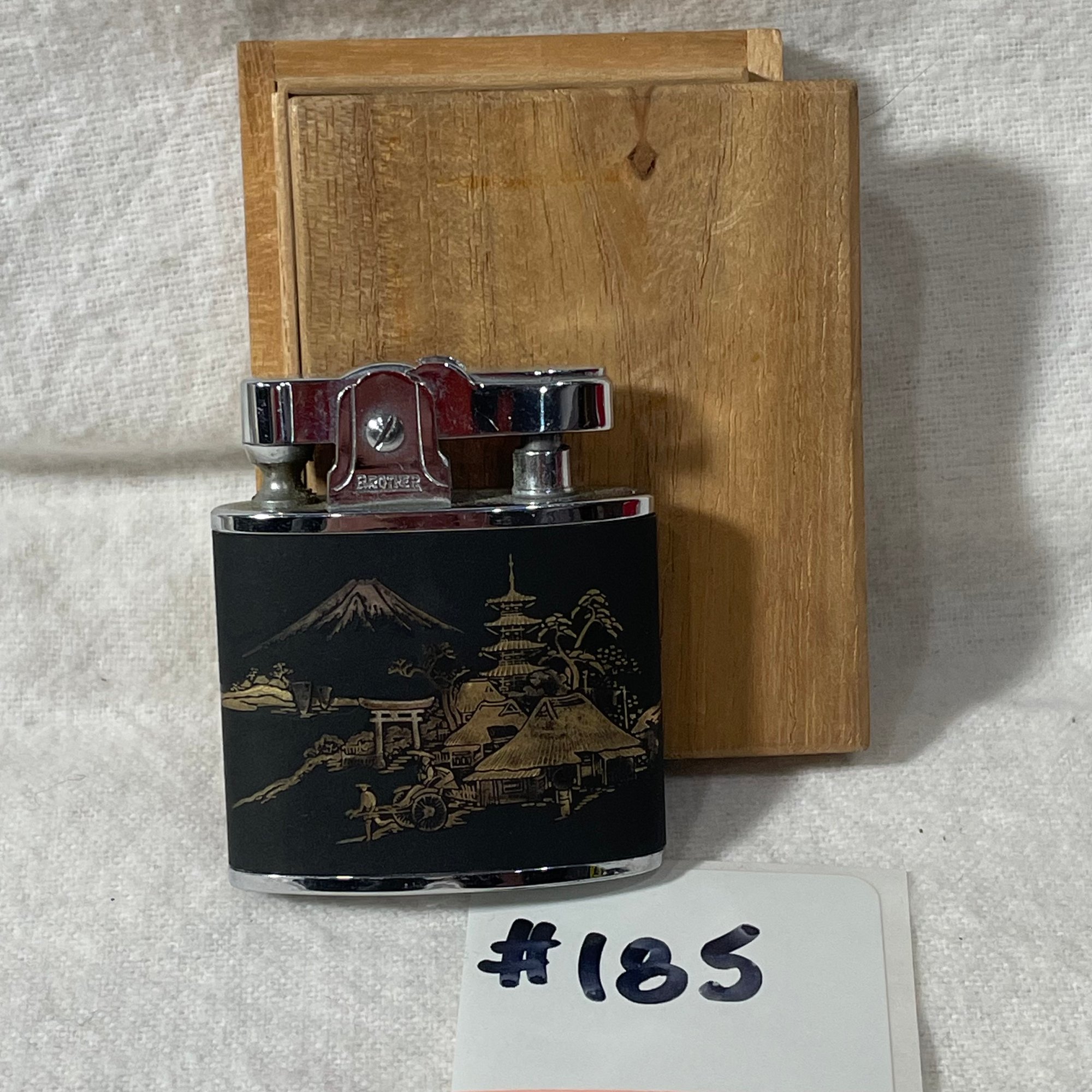 Vintage Japanese Lighter - Mt. Fuji & Village Damascene/Niello ...