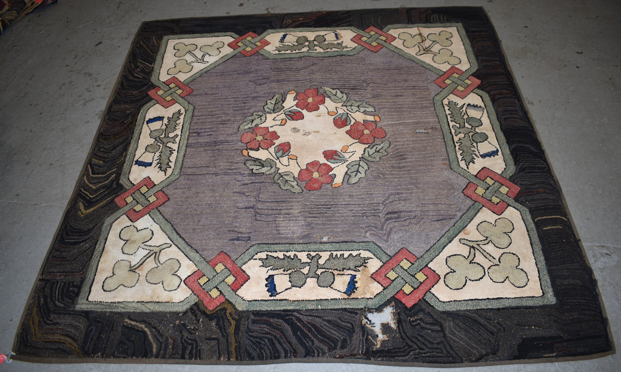 (2) VINTAGE HOOKED RUGS #5632 | Auctionninja.com