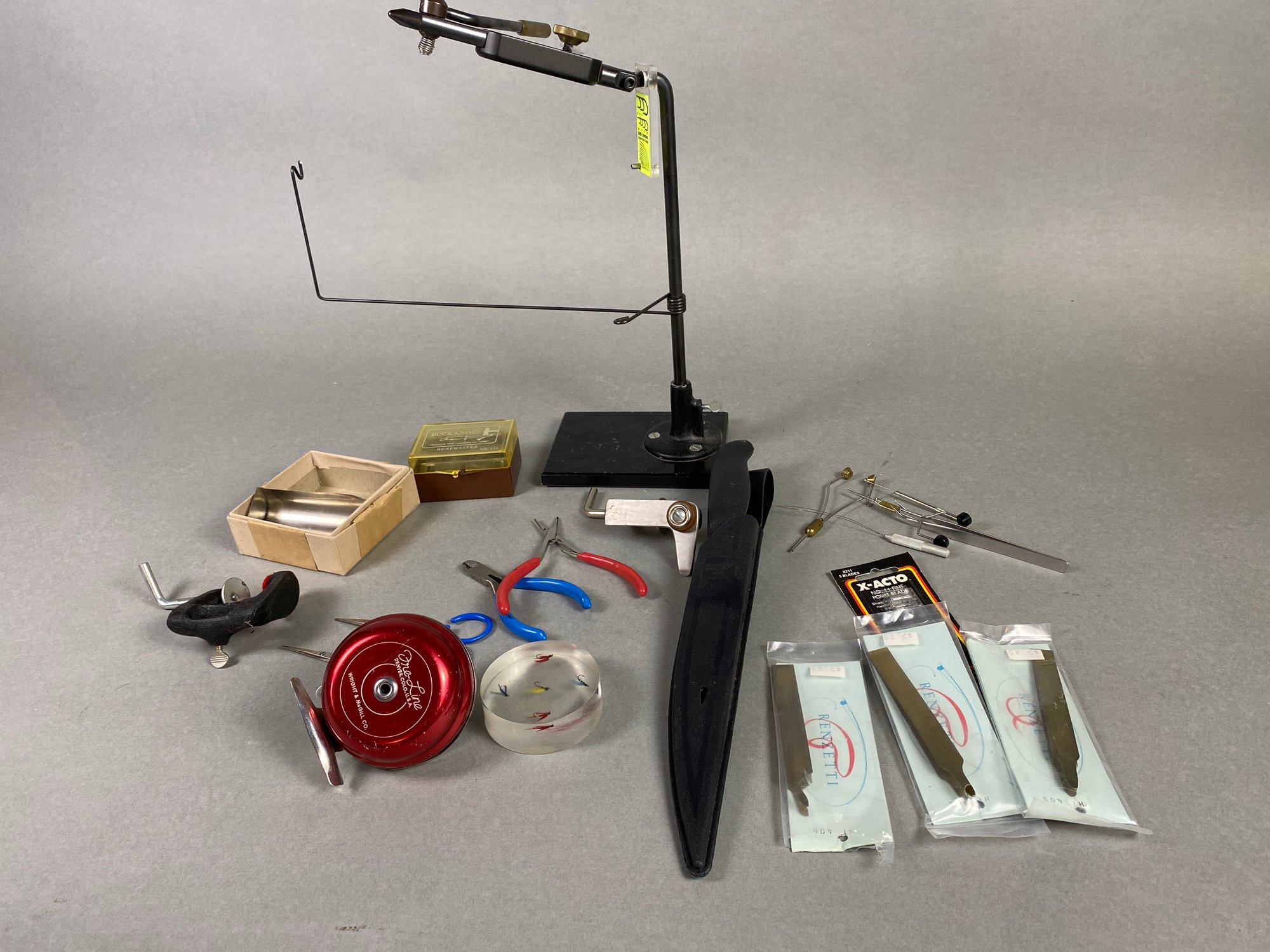 Vintage Fly Tying Stand Or Station, A Fre-Line Reel, SafTbak Fishing ...