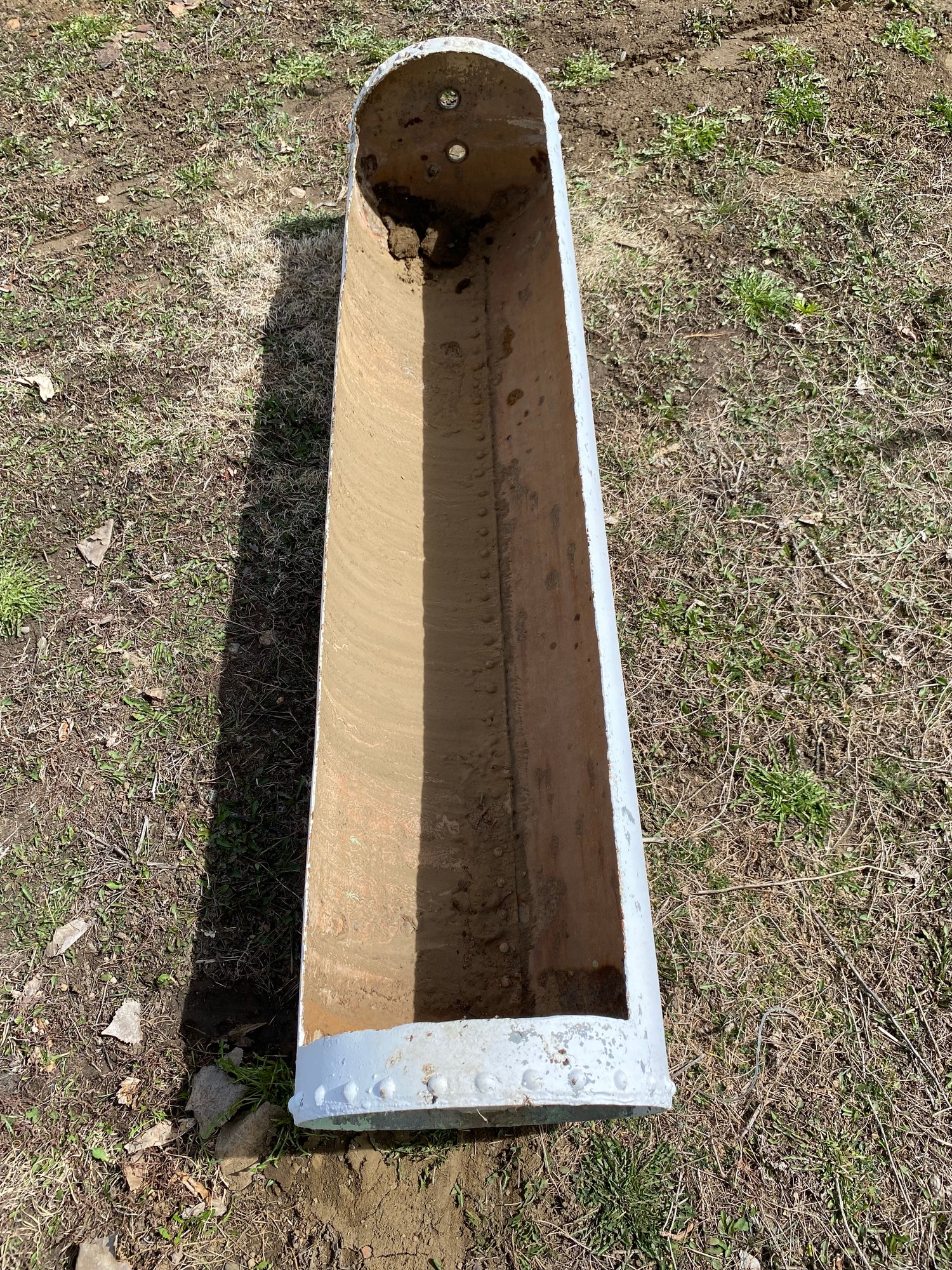 White Metal Feed Trough For Livestock Or Flowerbed Or Gardening #5422 ...