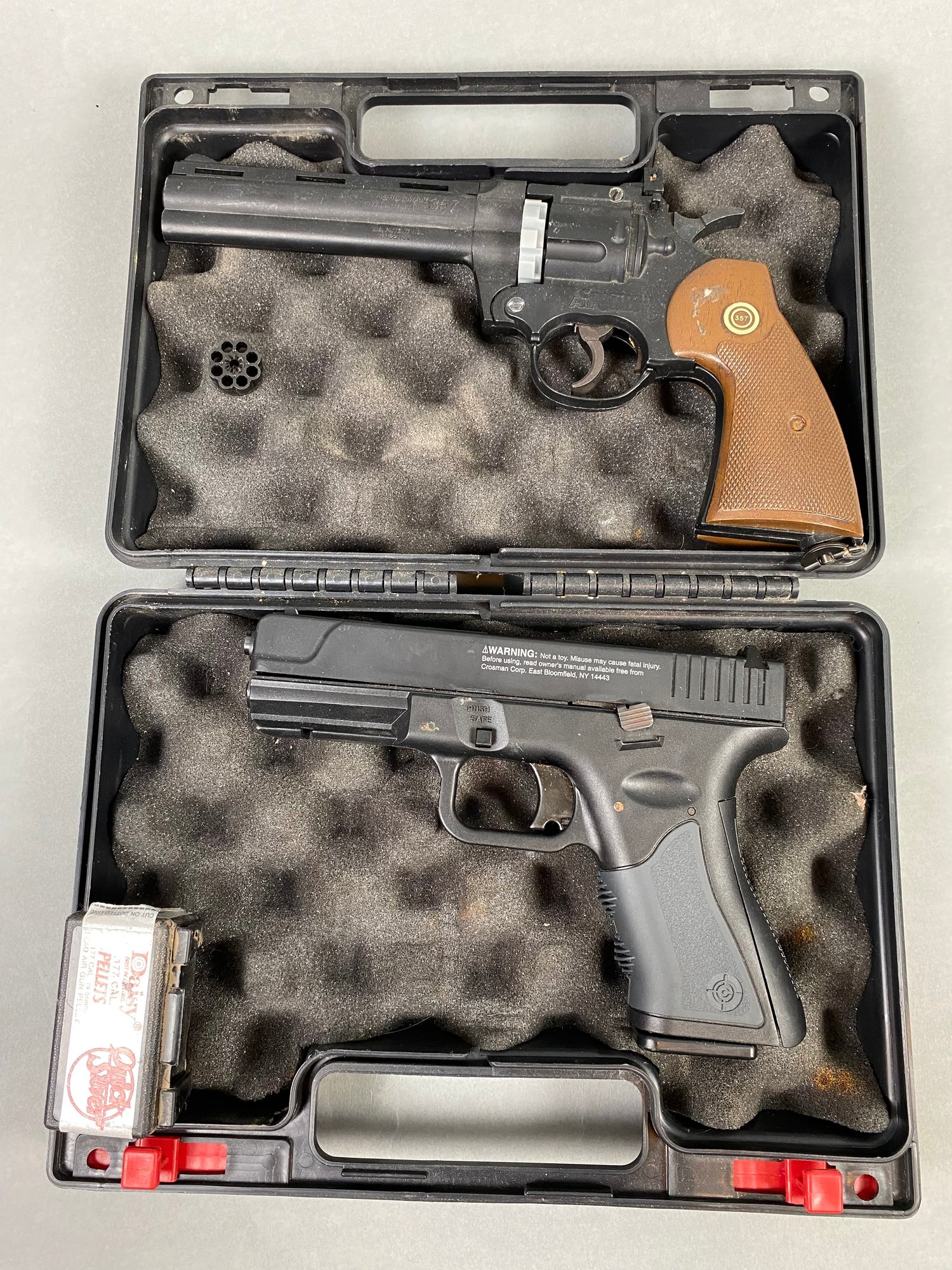 Pair Of BB, Pellet Or Air Guns In A Plastic Padded Case With Pellets ...