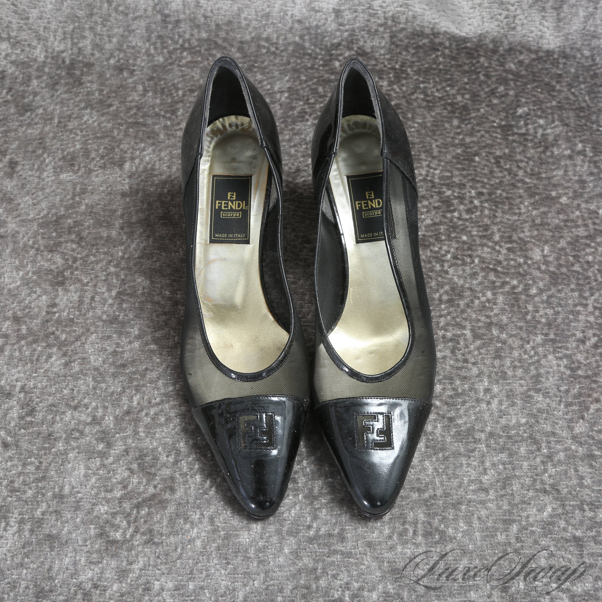 #12 DEADSTOCK BRAND NEW WITHOUT BOX FENDI MADE IN ITALY BLACK PATENT ...