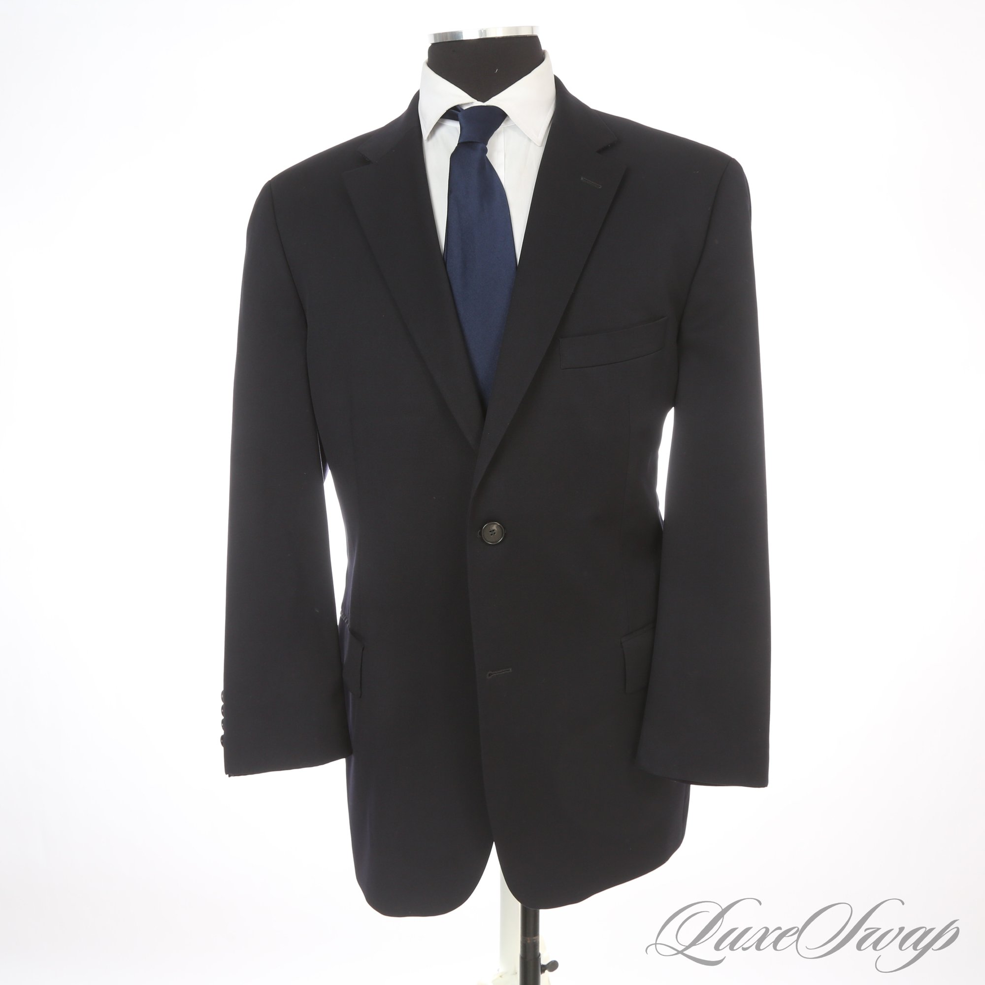 TIMELESS AND EXPENSIVE MENS HUGO BOSS MADE IN USA PASOLINI SOLID NAVY ...