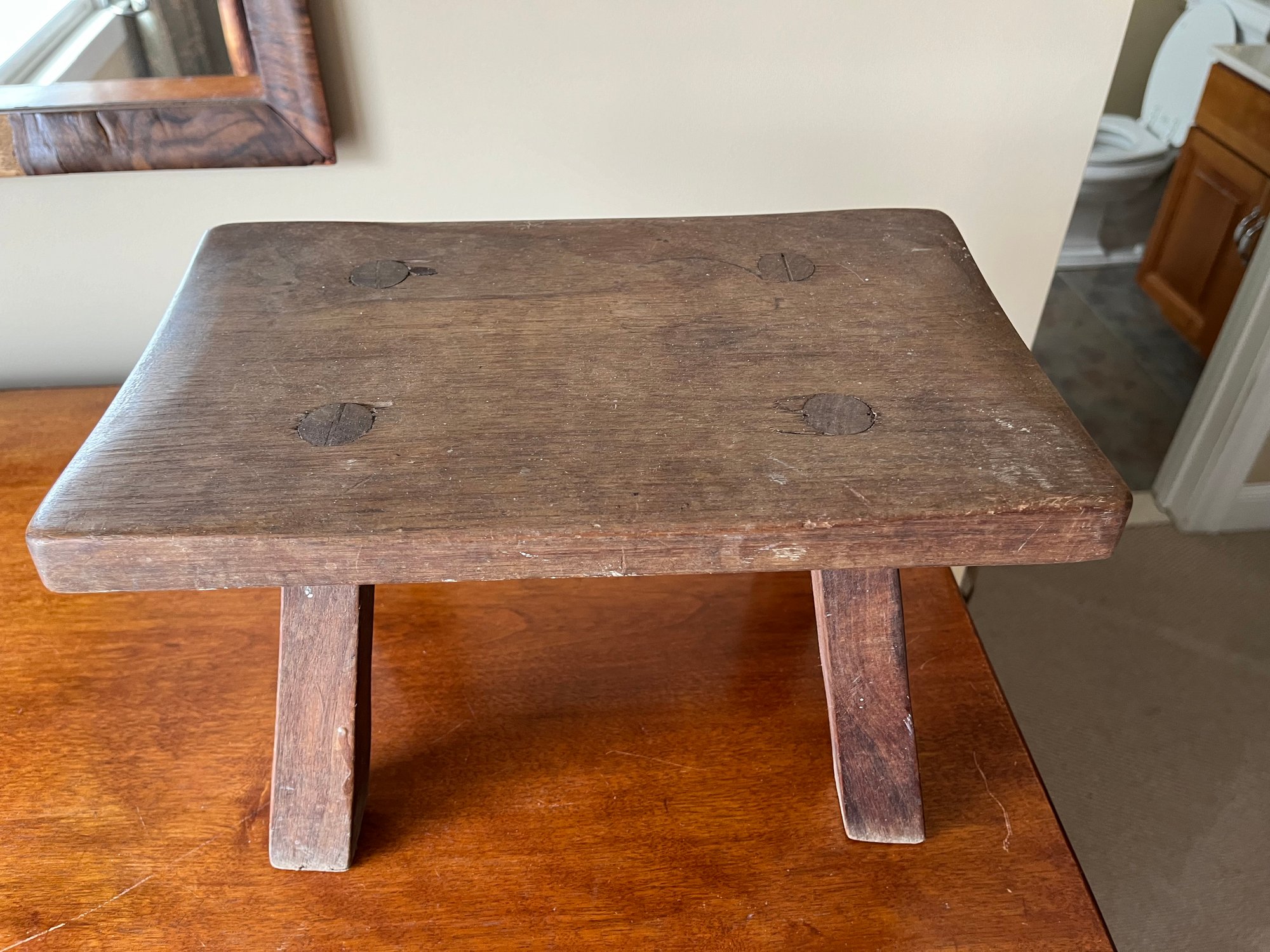 Antique Small Hand Crafted Wooden Peg Leg Stool - Mb24 #1450109 ...