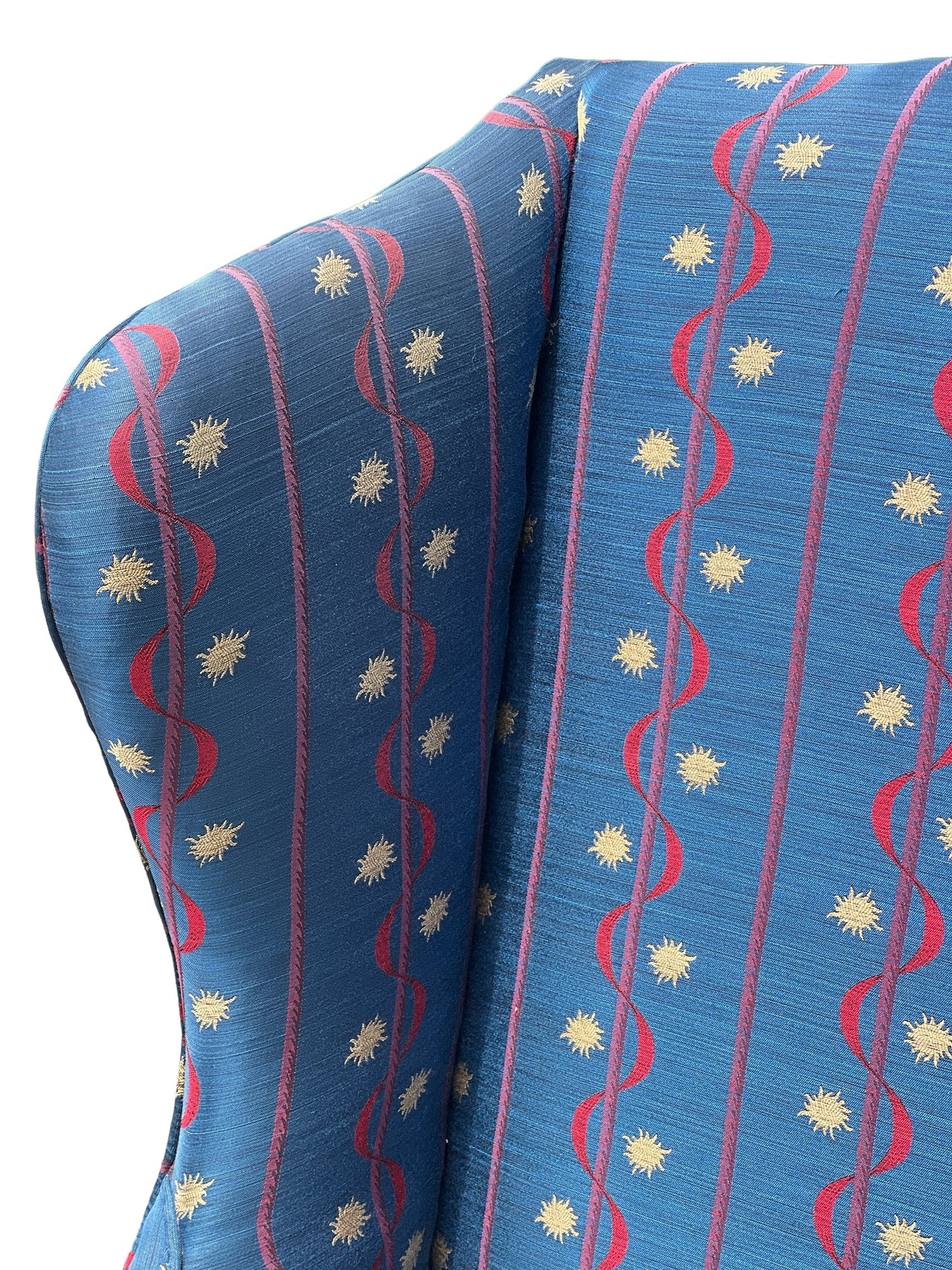 PAIR Of FINELY UPHOLSTERED COLONIAL WILLIAMSBURG CHIPPENDALE WINGBACKS ...