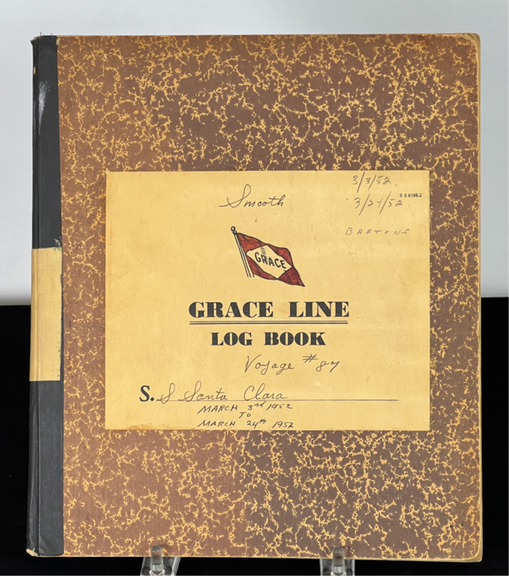 1952 GRACE LINE SS SANTA CLARA LOG BOOK #38416 | Auctionninja.com