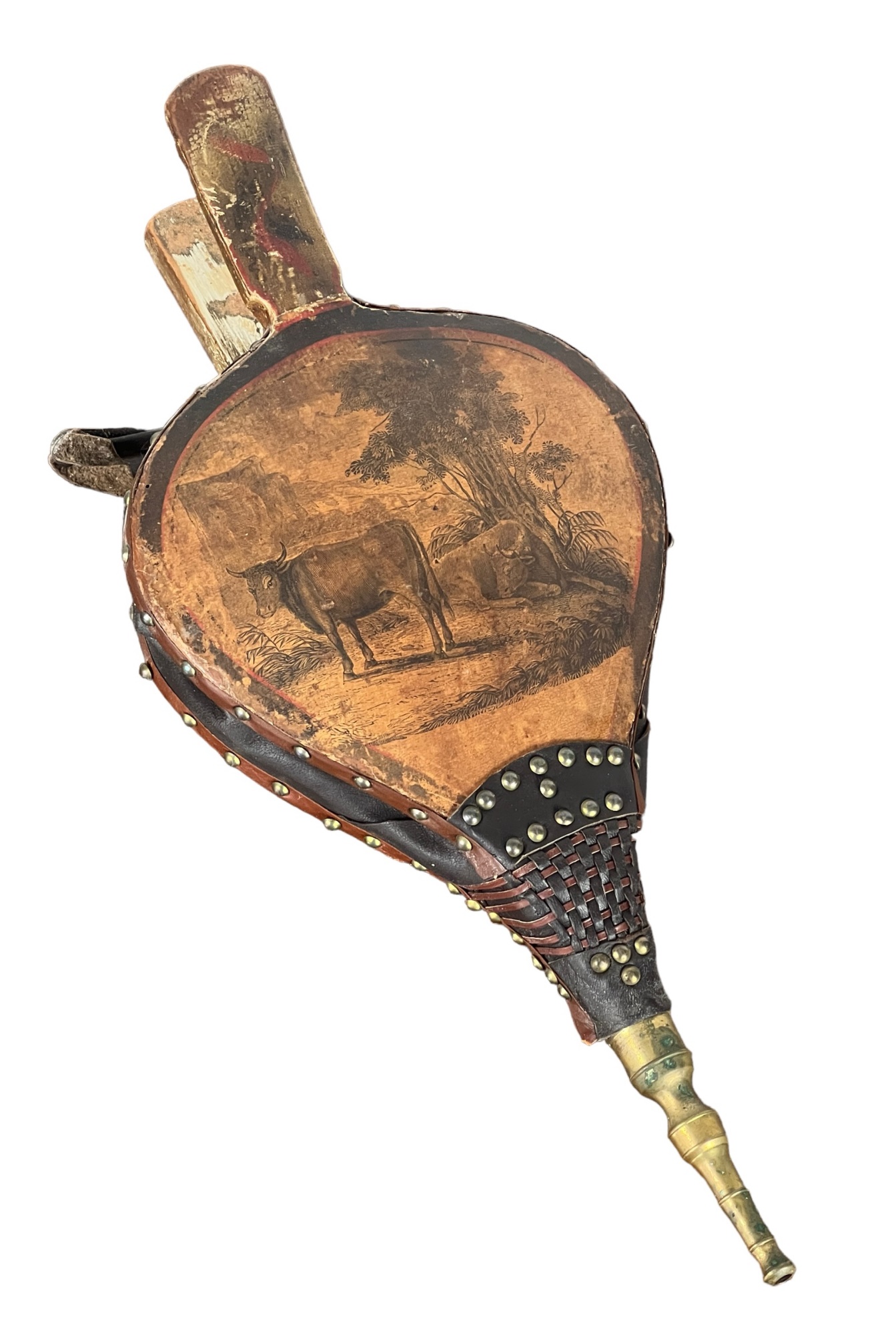EARLY SMOKE PAINTED BELLOWS with TRANSFER PRINT #38809 | Auctionninja.com