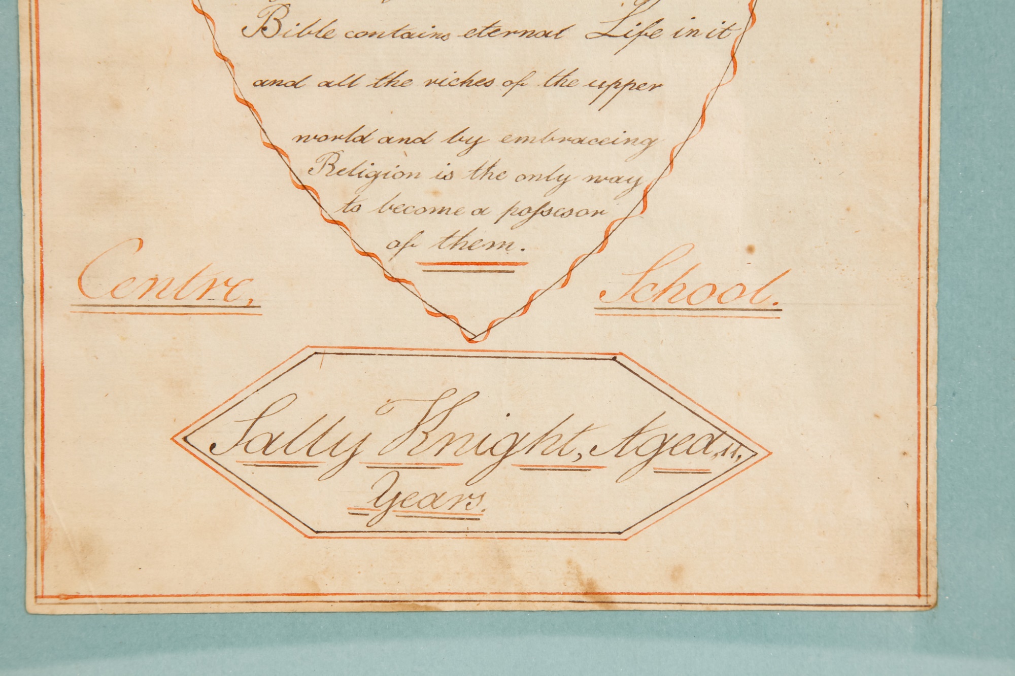 FRAMED MOTTO BY SALLY KNIGHT AGED 11 YEARS #39696 | Auctionninja.com