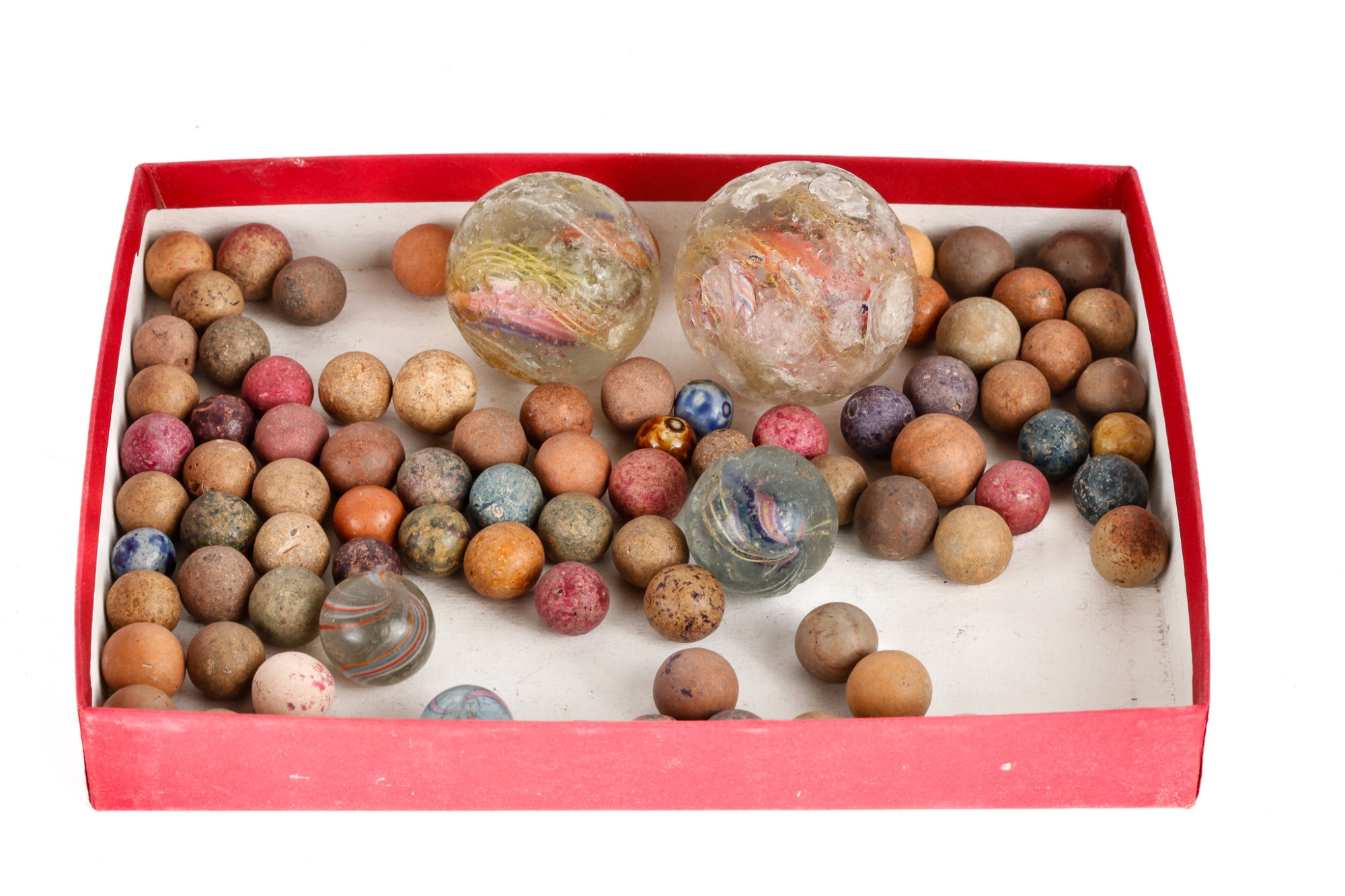 VINTAGE CLAY MARBLES AND A FEW OTHERS #40054 | Auctionninja.com