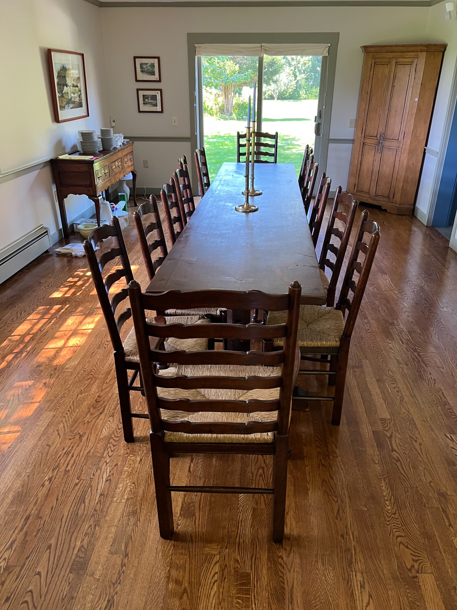 THE BATCHELDER FAMILY TRESTLE TABLE With (14) CHAIRS #31667 ...