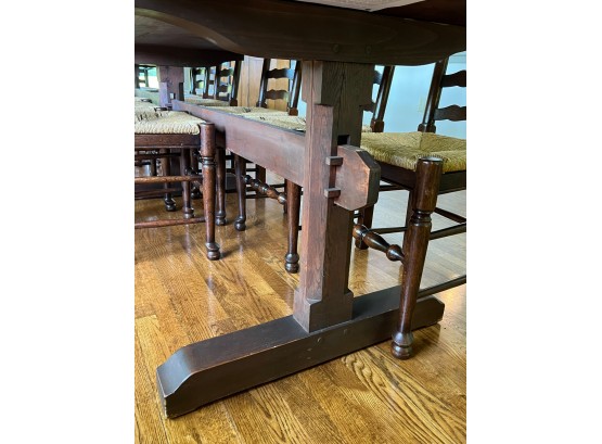 THE BATCHELDER FAMILY TRESTLE TABLE With (14) CHAIRS #31667 ...