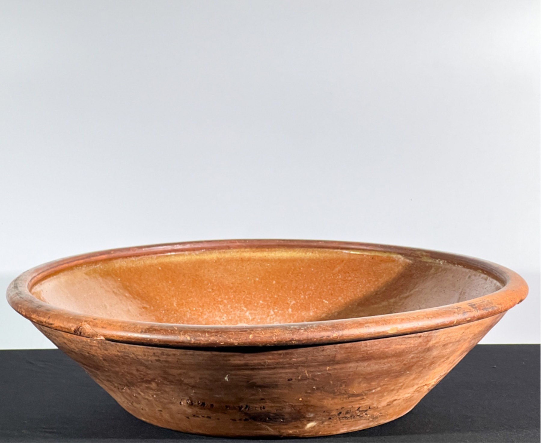 EARLY REDWARE POTTERY BASIN #33816 | Auctionninja.com