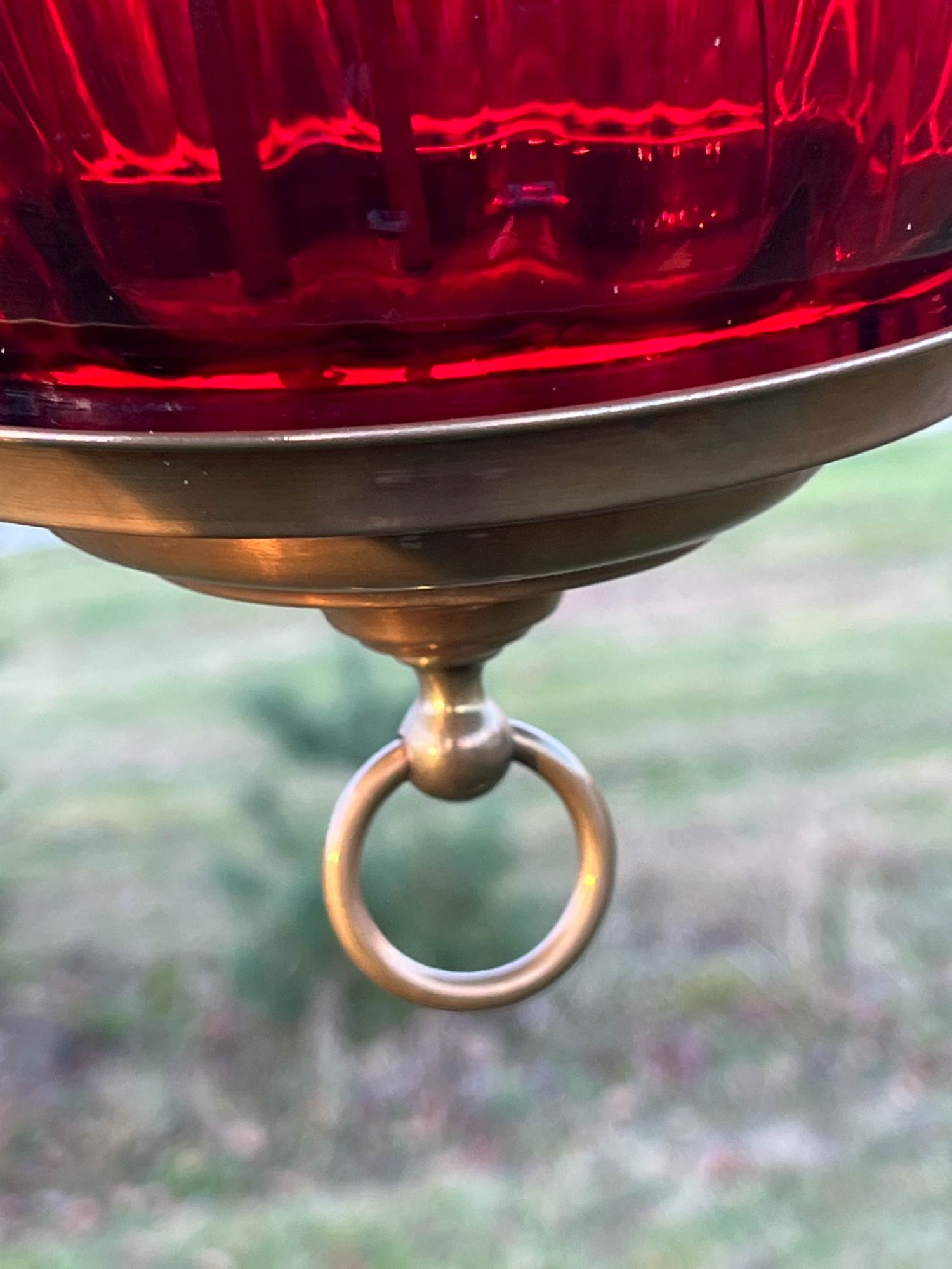 VICTORIAN RUBY GLASS HANGING HALL LAMP #35646 | Auctionninja.com